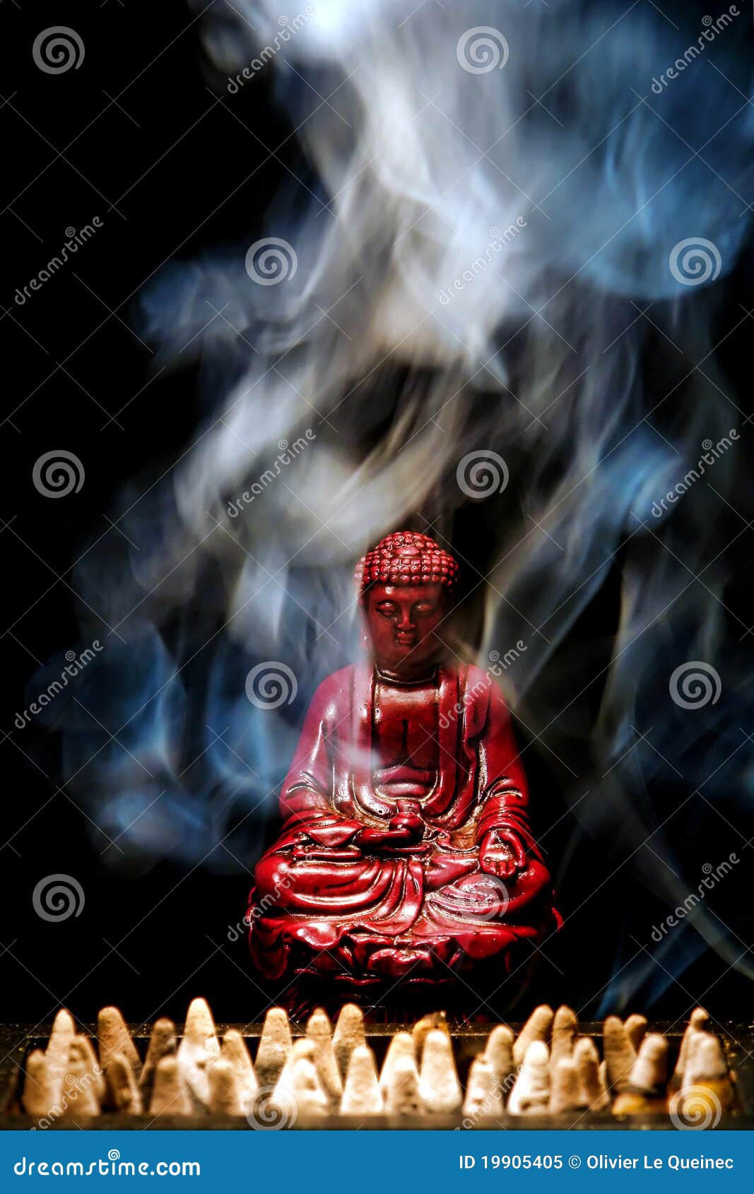 Buddha Statue Figurine in Smoke Stock Image - Image of smoky ...