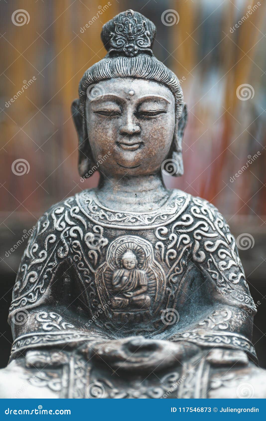 Buddha Statue in Front of Incense Sticks Stock Image - Image of ...