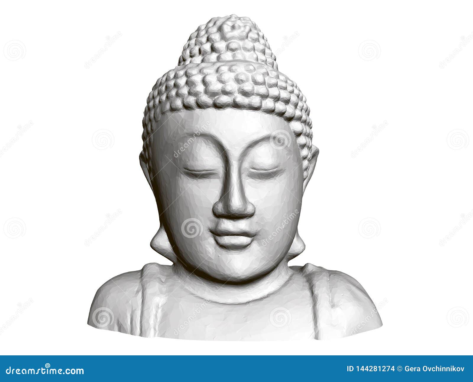 Buddha Statue. Front View. 3D Stock Vector - Illustration of holiday ...