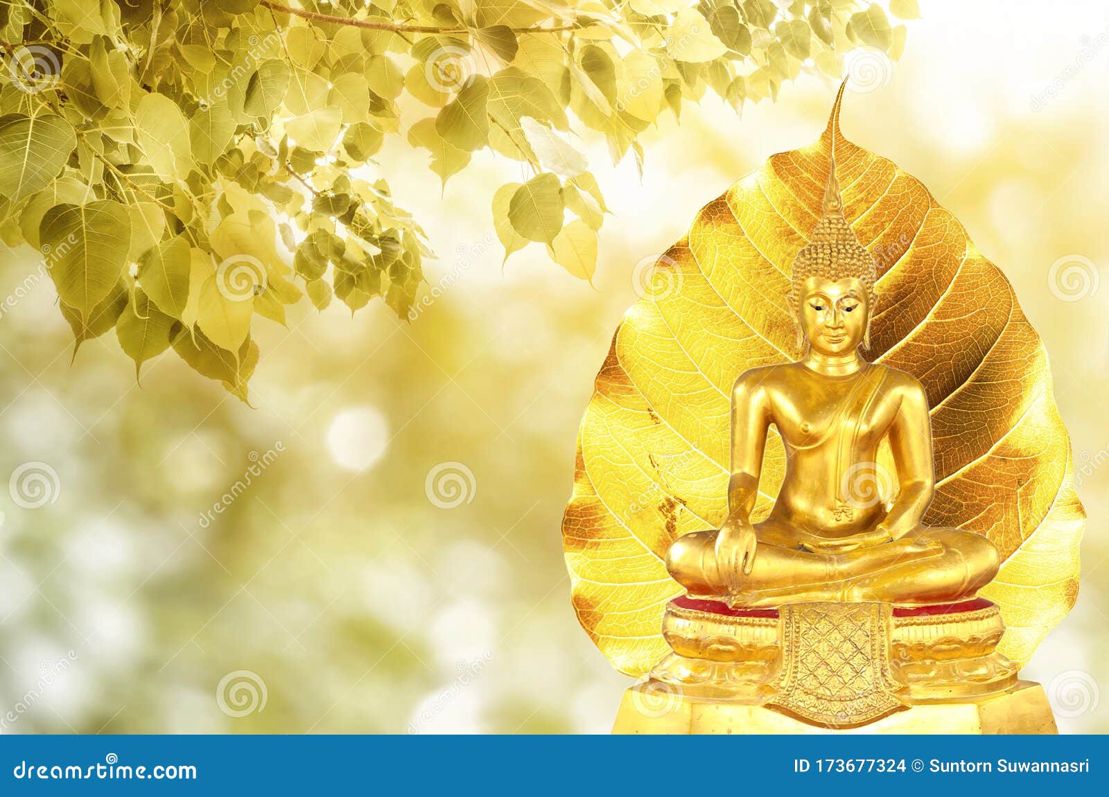 Statue Of Golden Bhudda In Public Temple. Royalty-Free Stock Image ...