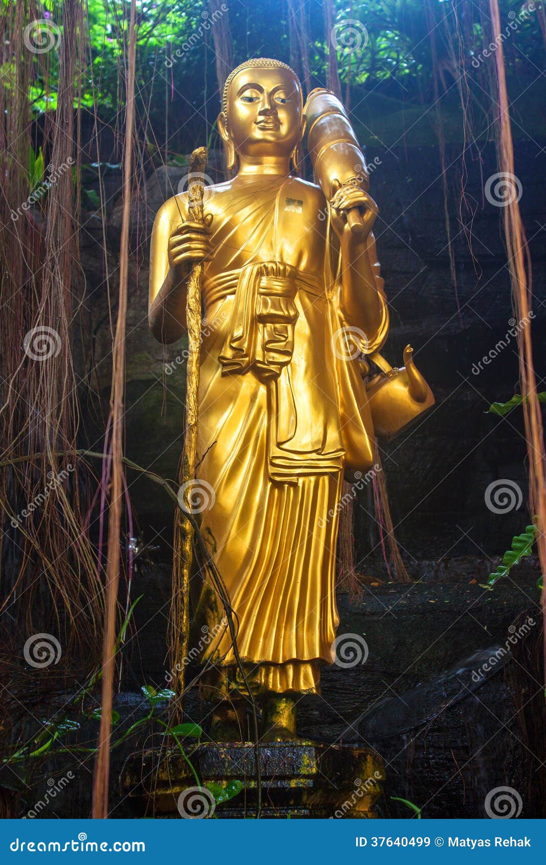 Old Statue Of A Golden Angel As A Warrior And Defender At The Dome Top ...