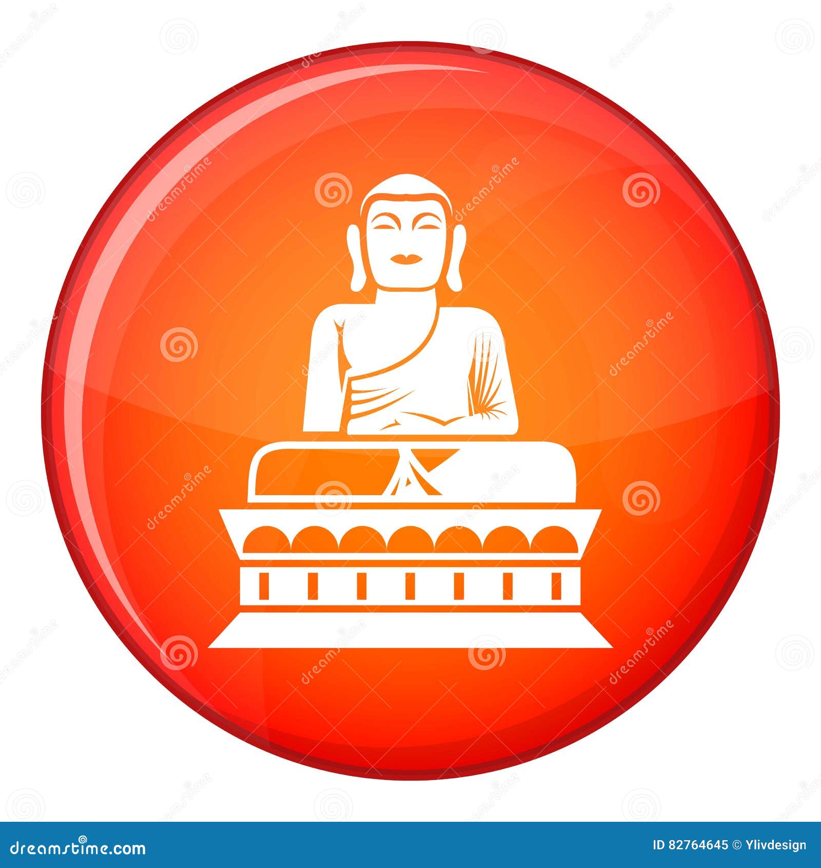 Buddha Statue Icon, Flat Style Stock Vector - Illustration of indian ...