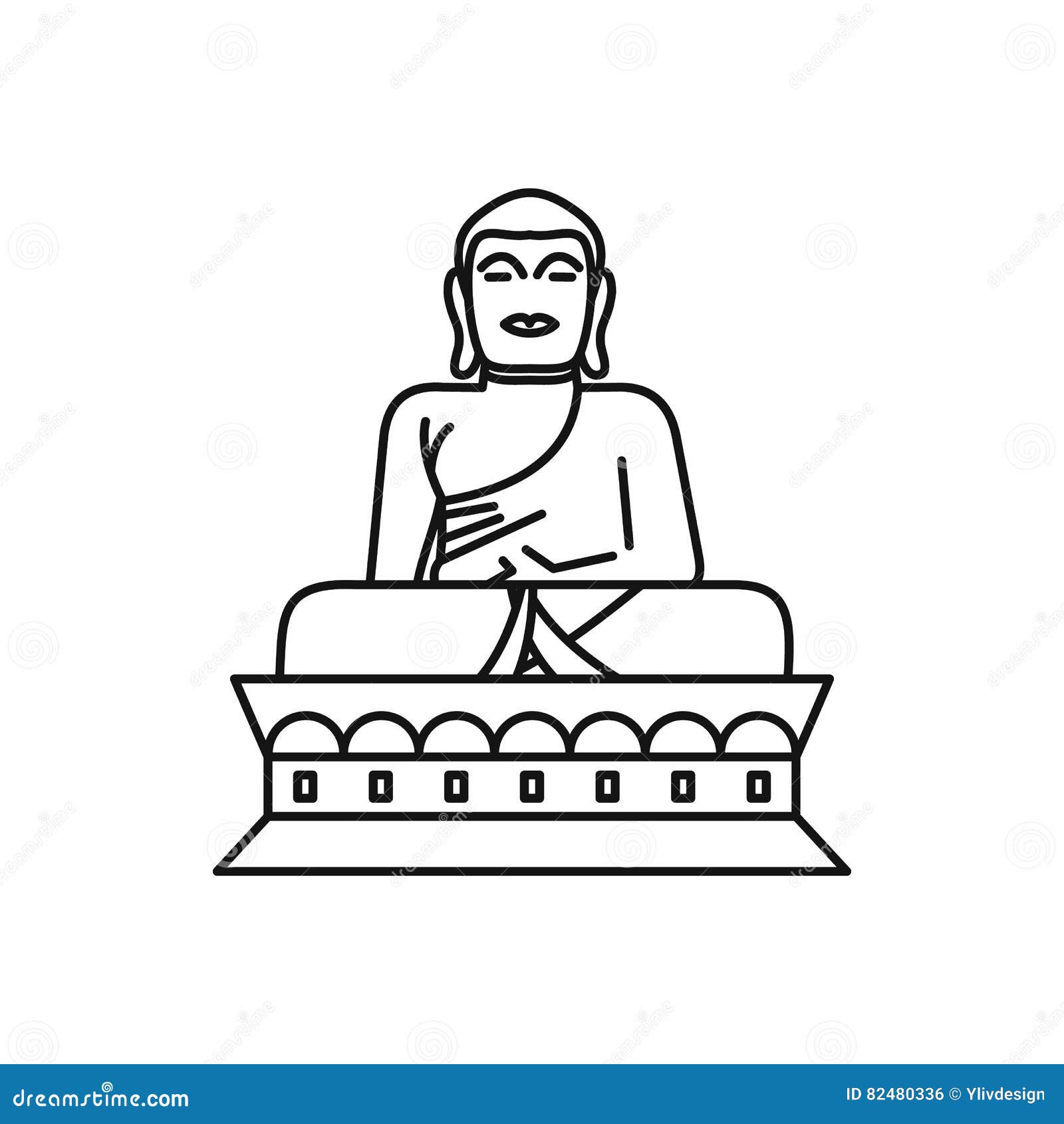 Buddha Statue Icon, Outline Style Stock Vector - Illustration of ...