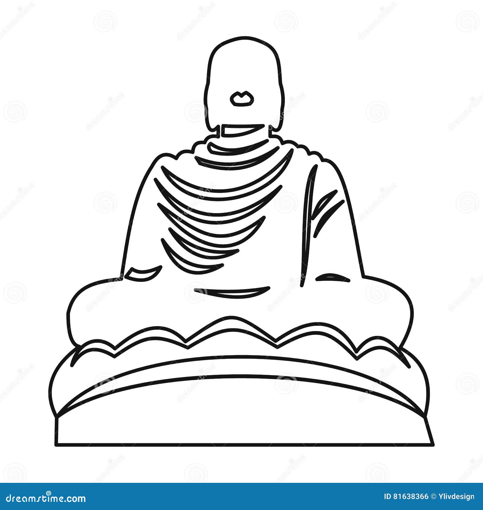Buddha Statue Icon, Outline Style Stock Vector - Illustration of ...