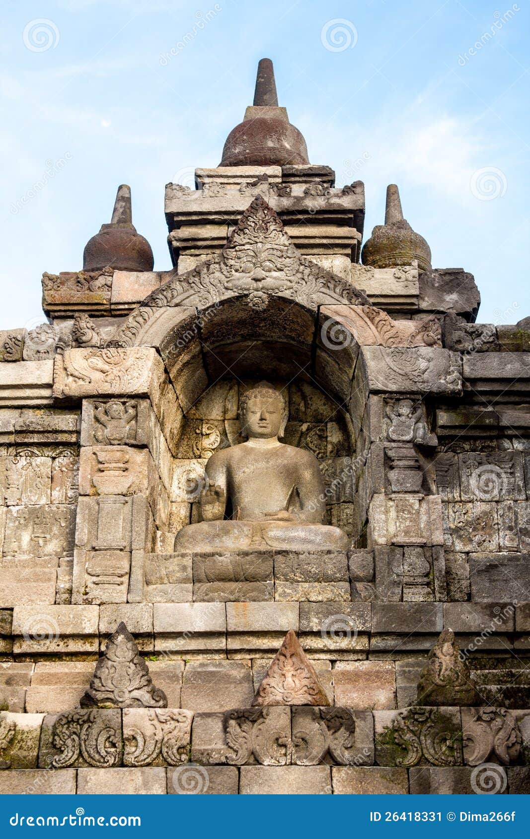 Buddha Statue Inside Of Borobudur Temple Wall Stock Image - Image: 26418331