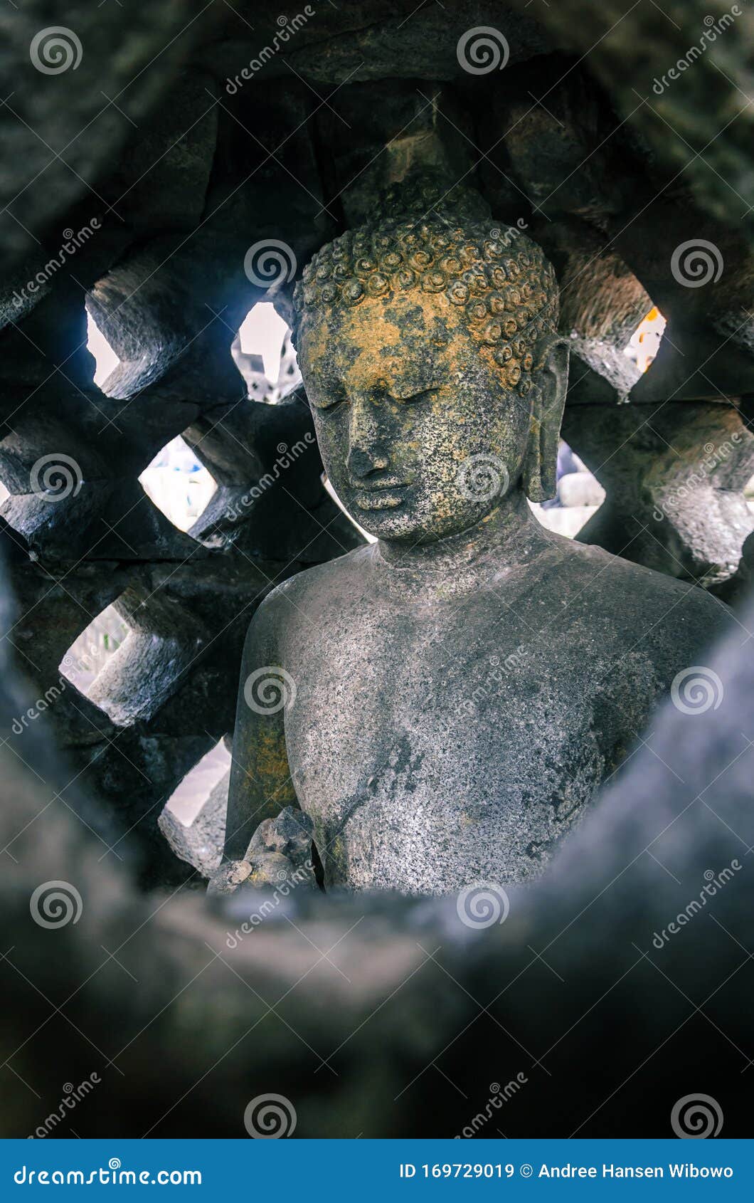 Buddha Statue Inside One of the Stupa Structure of Borobudur Temple ...