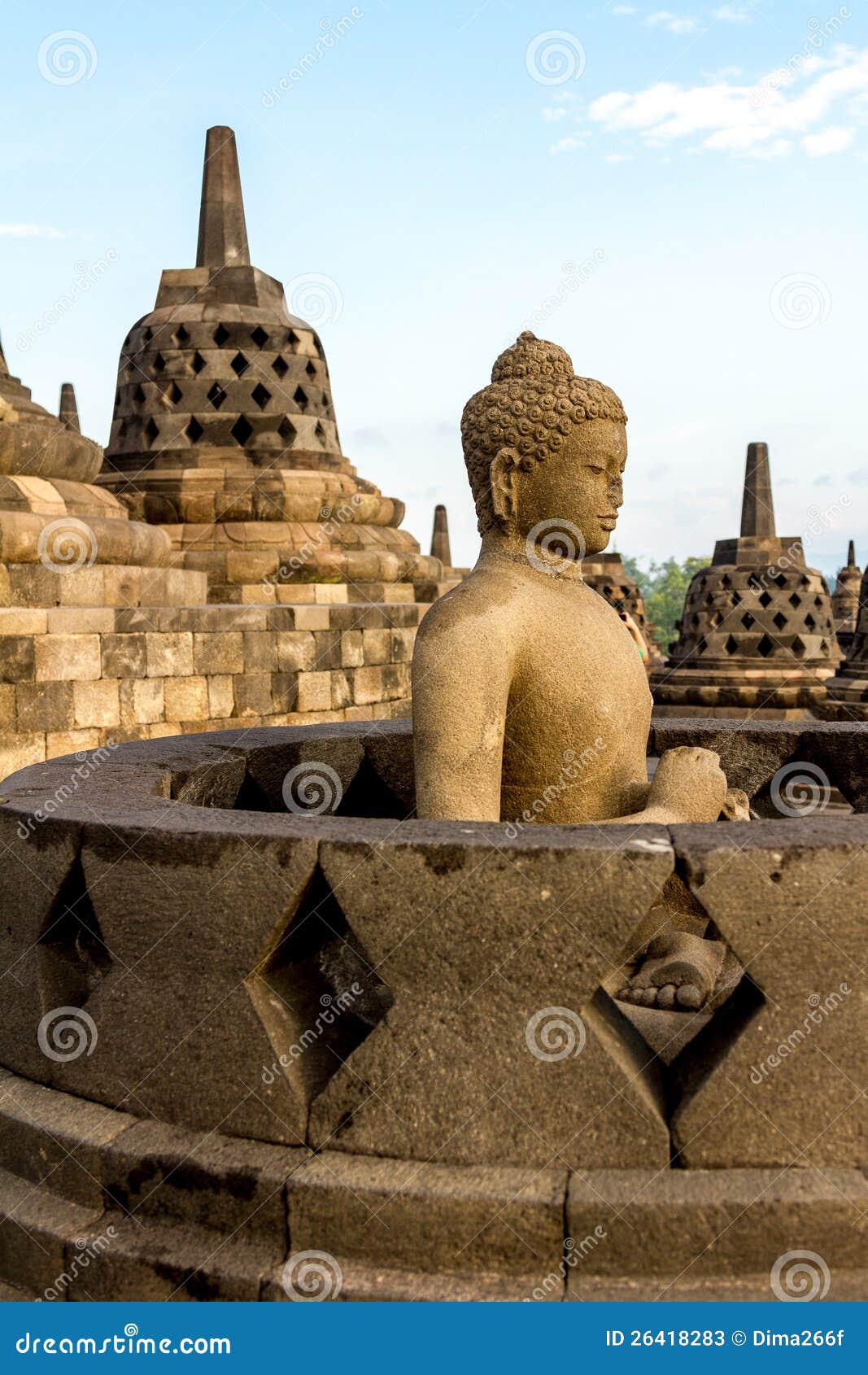 Buddha Statue Inside Stupa of Borobudur Temple Stock Image - Image of ...