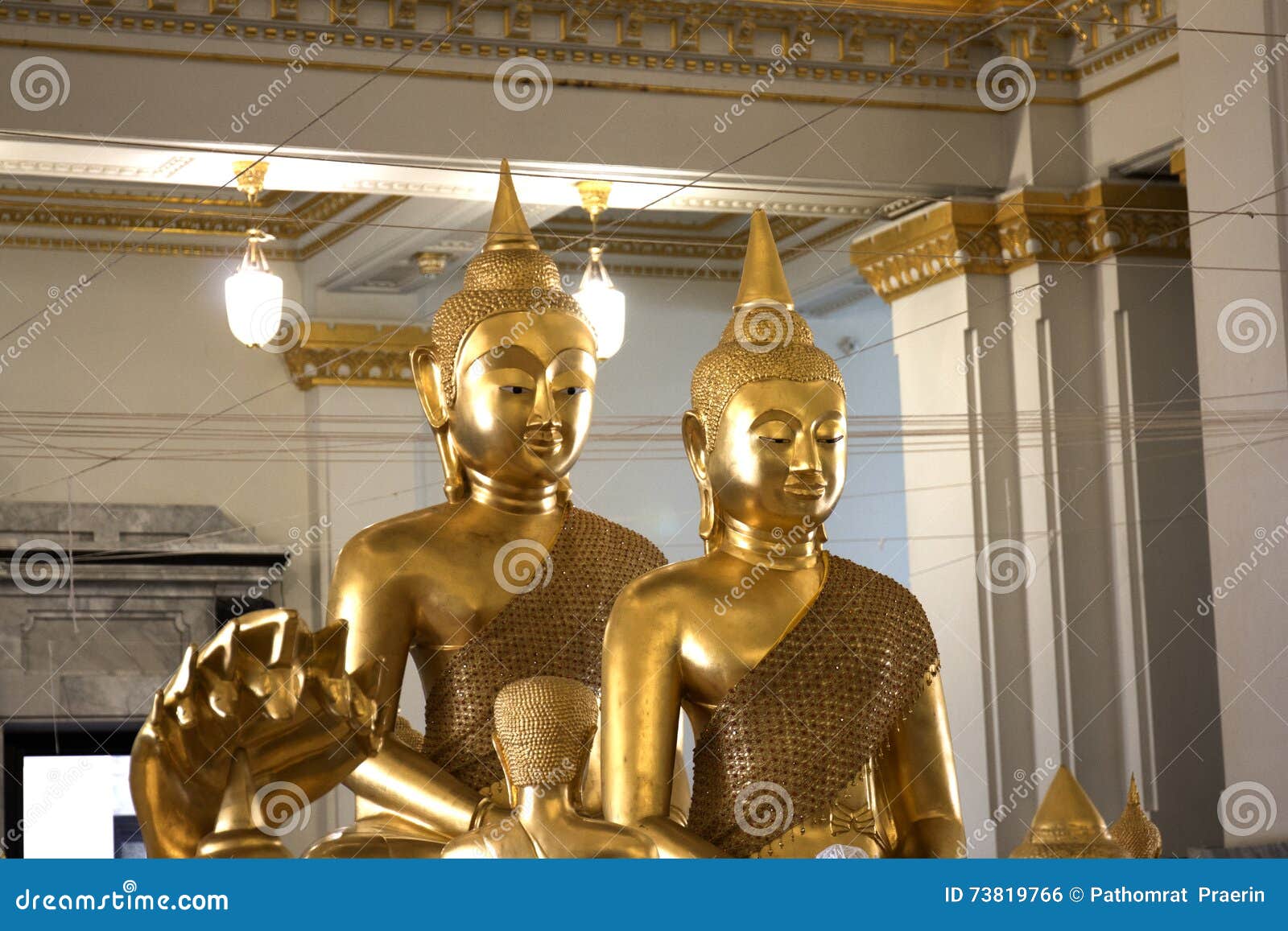 Buddha Statue Inside the Temple Wat Sothorn Wararam Thailand Stock ...