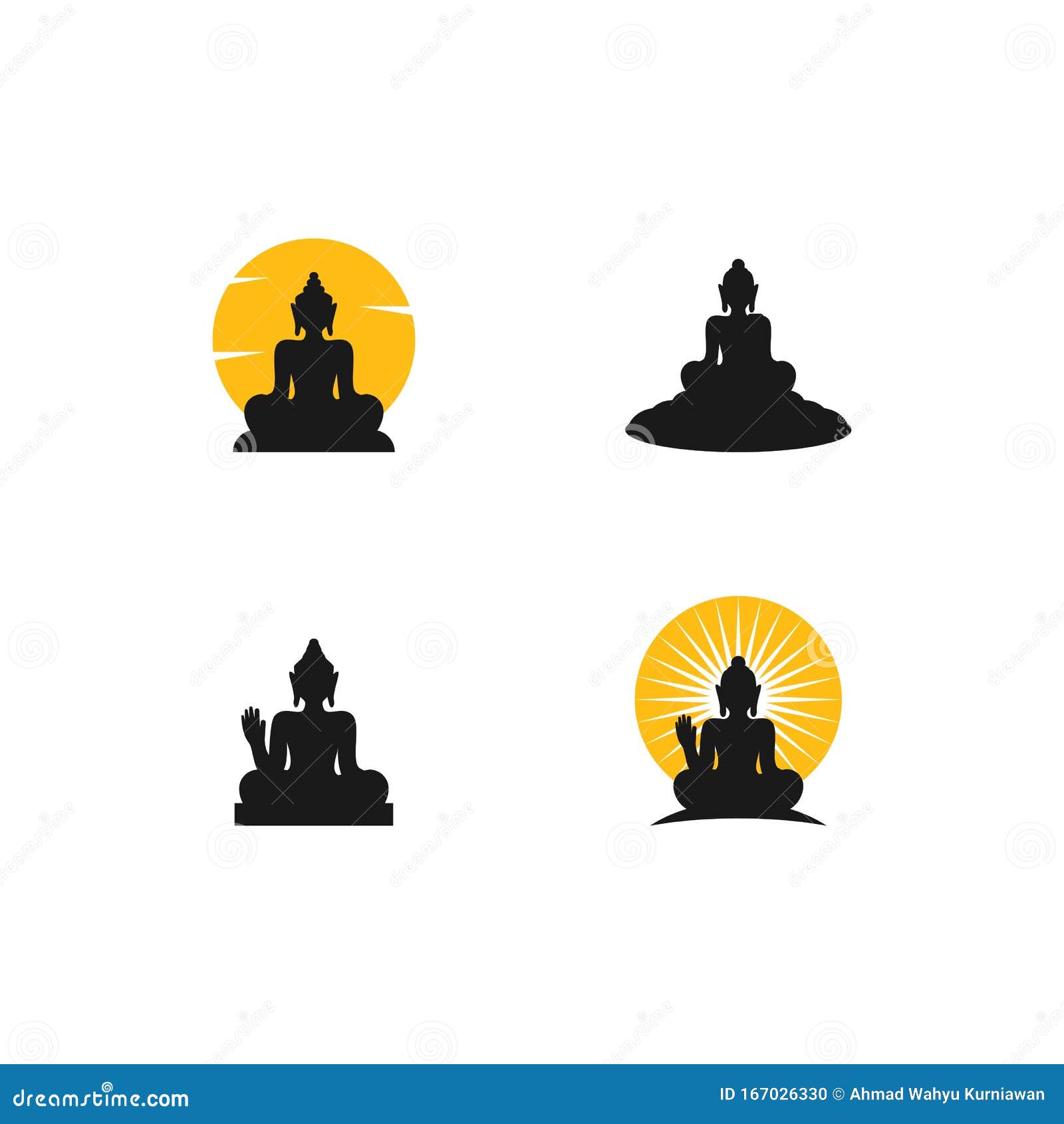 Buddha statue logo vector stock vector. Illustration of buddha - 167026330