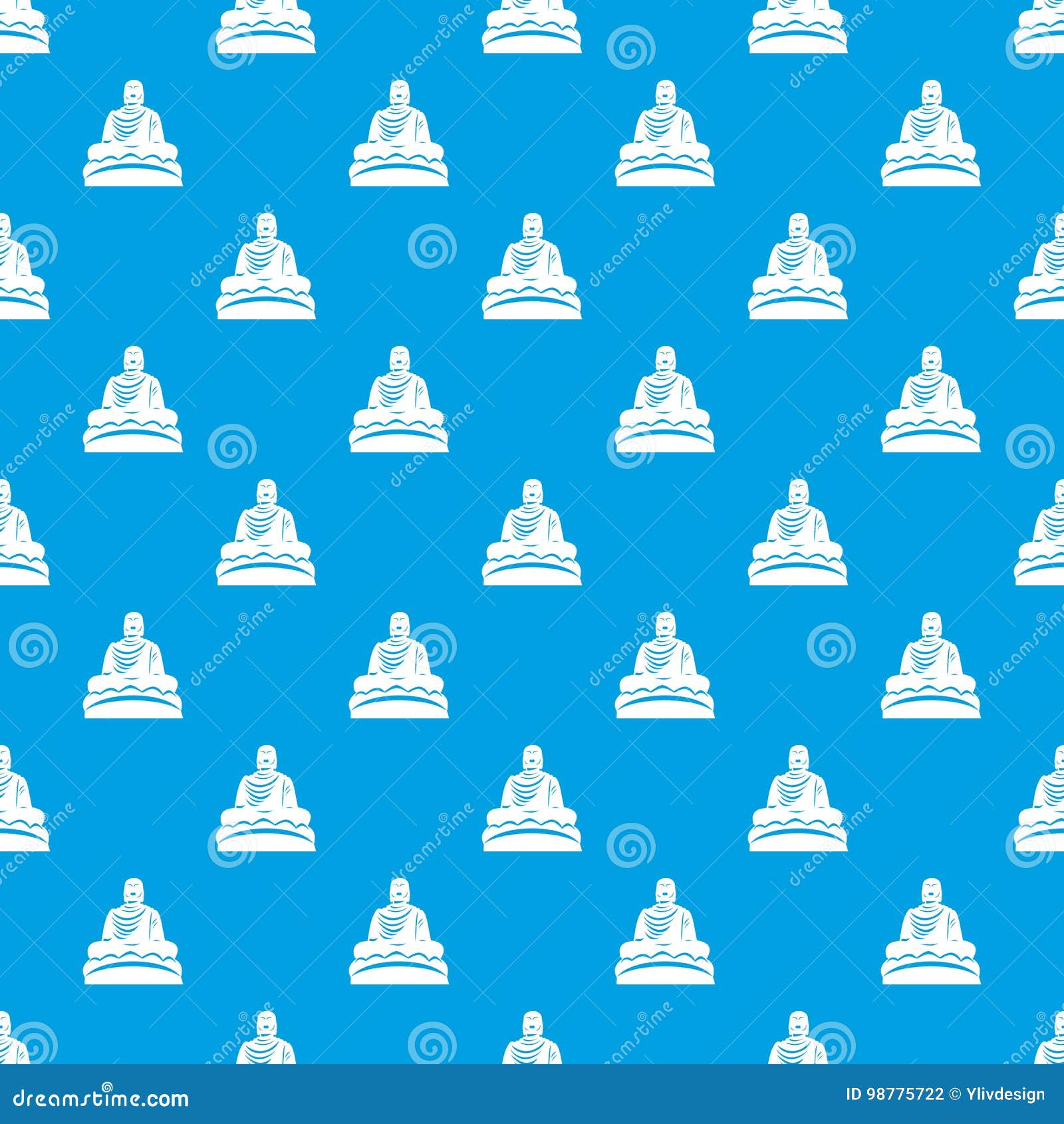 Buddha Statue Pattern Seamless Blue Stock Vector - Illustration of ...