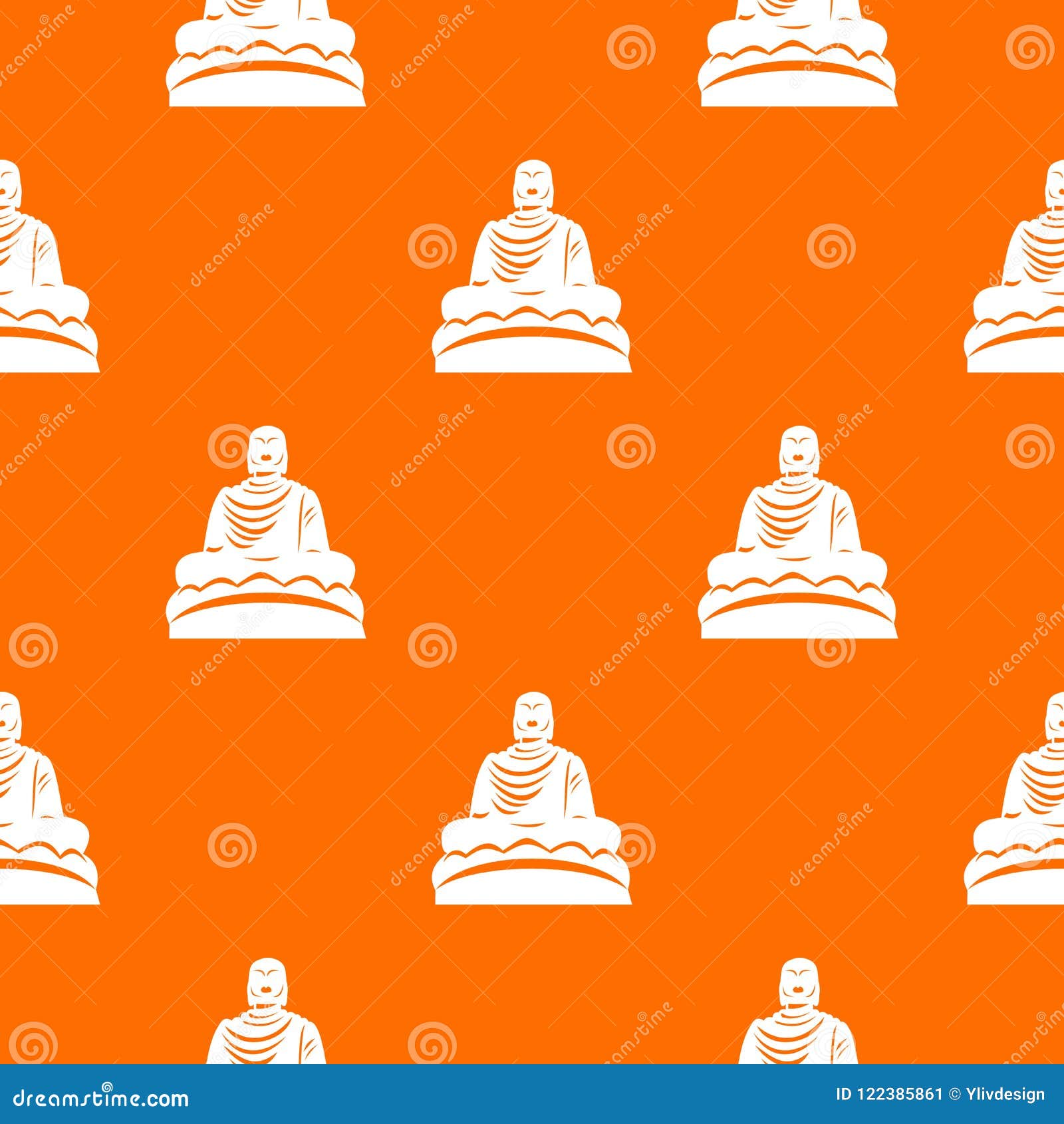 Buddha Statue Pattern Seamless Stock Vector - Illustration of buddhism ...