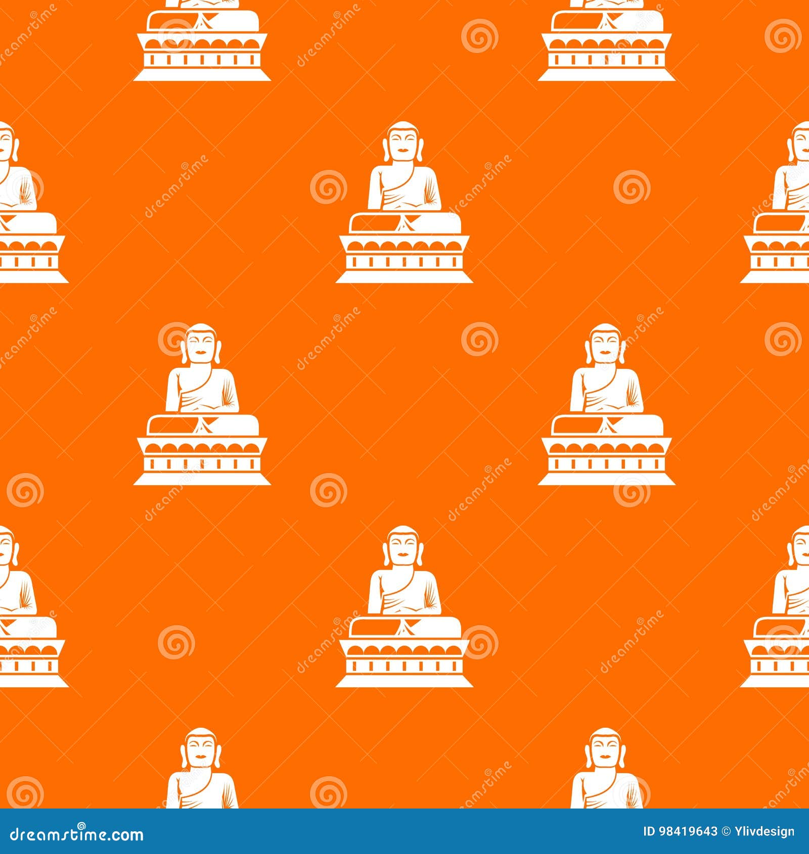 Buddha Statue Pattern Seamless Stock Vector - Illustration of drawing ...