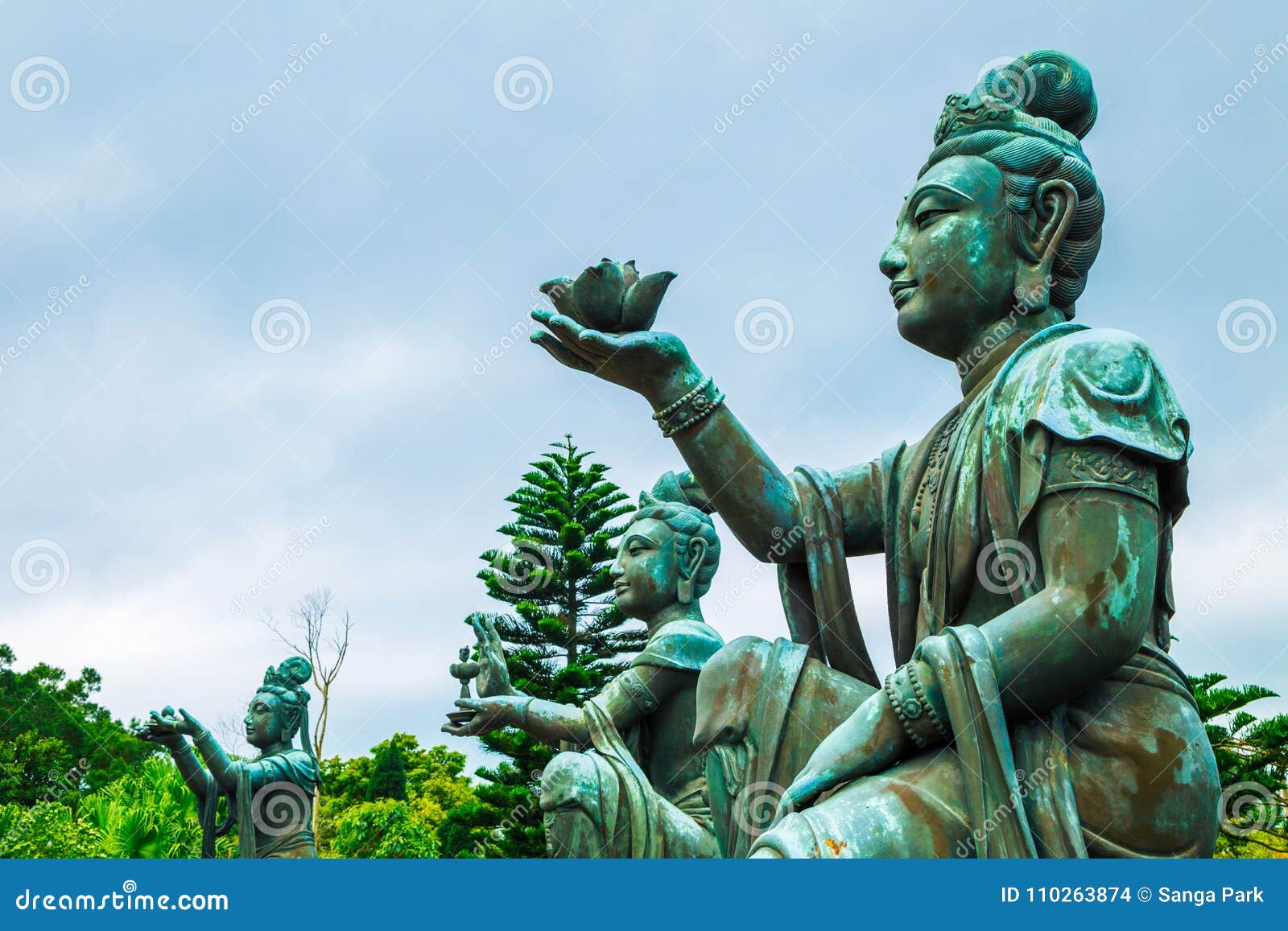 Po Lin Monastery, Bronze Buddha Statue in Hong Kong Stock Photo - Image ...