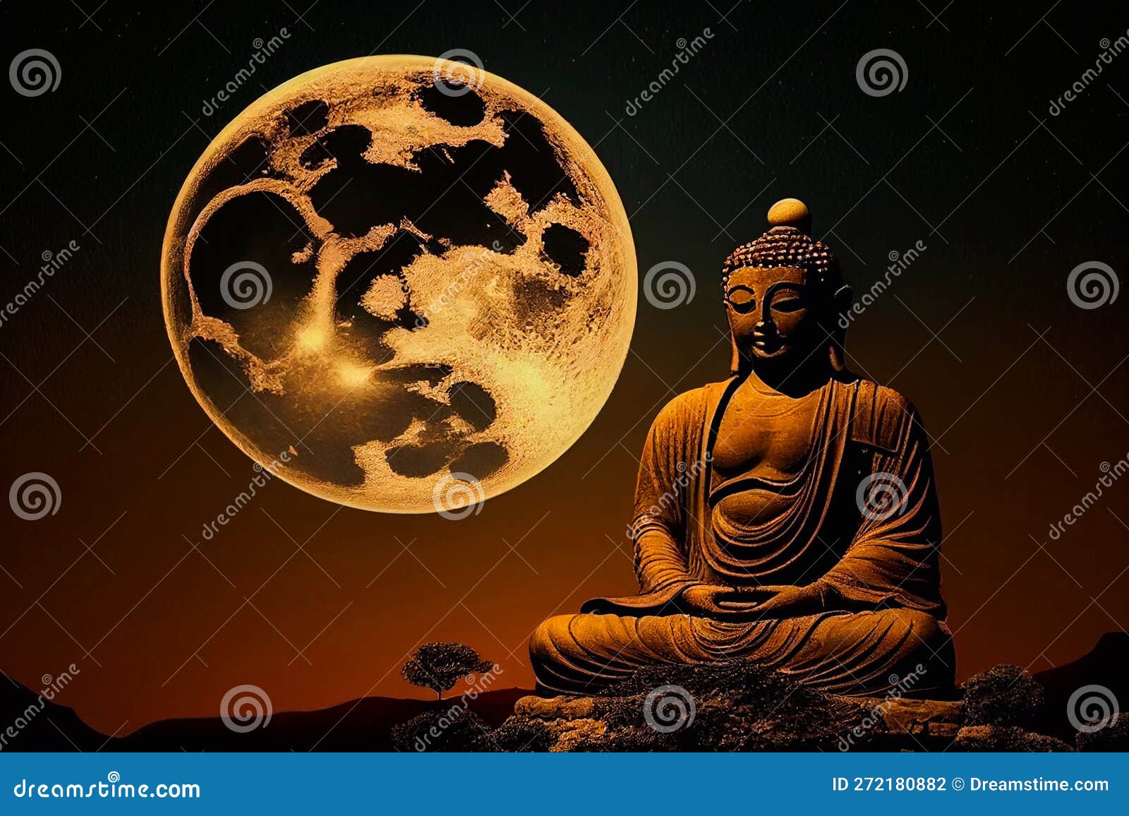 Buddha Statue Realistic. Illustration of Paints Stock Illustration ...