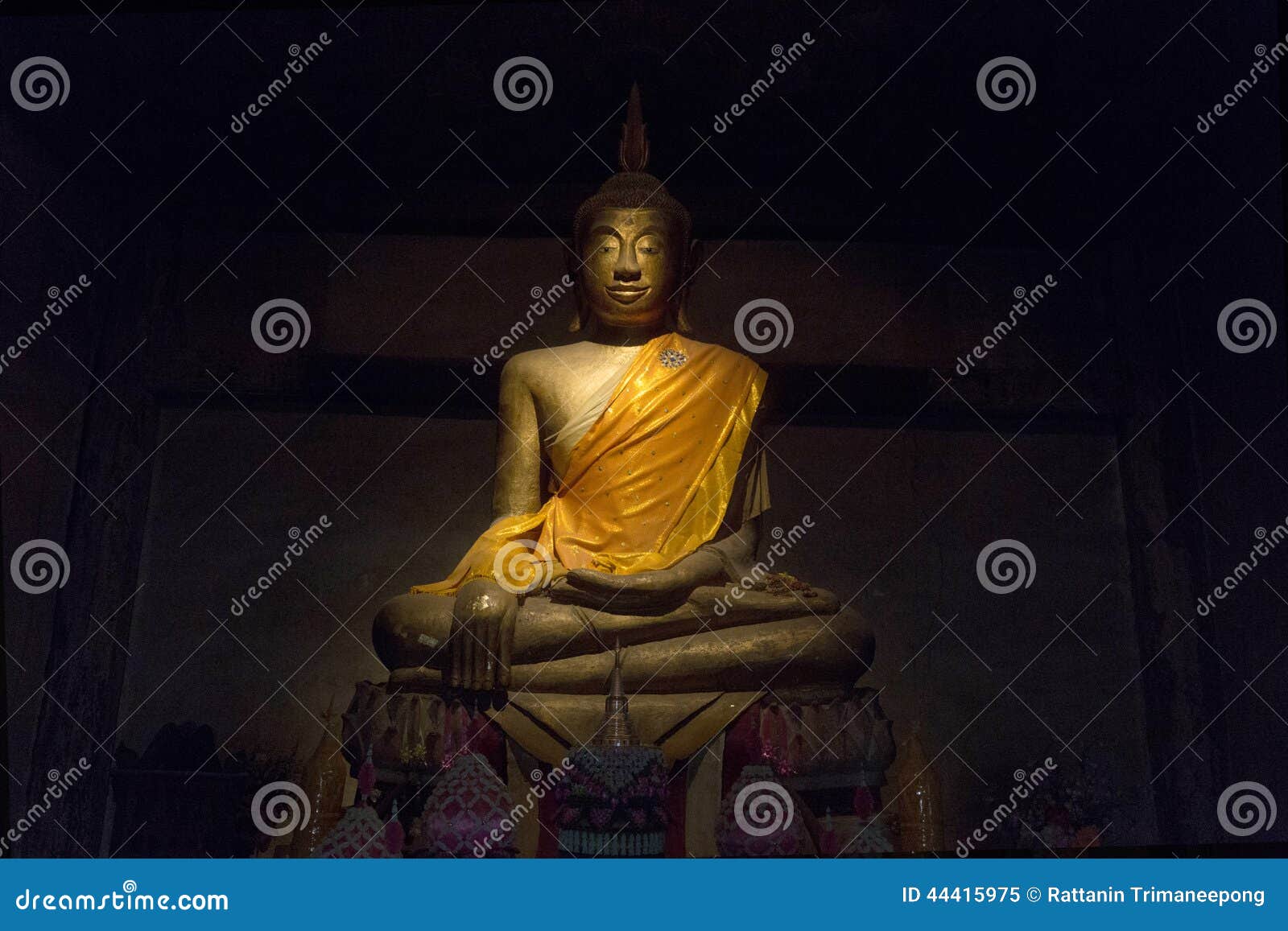 Buddha statue in shadow stock image. Image of faith, asia - 44415975