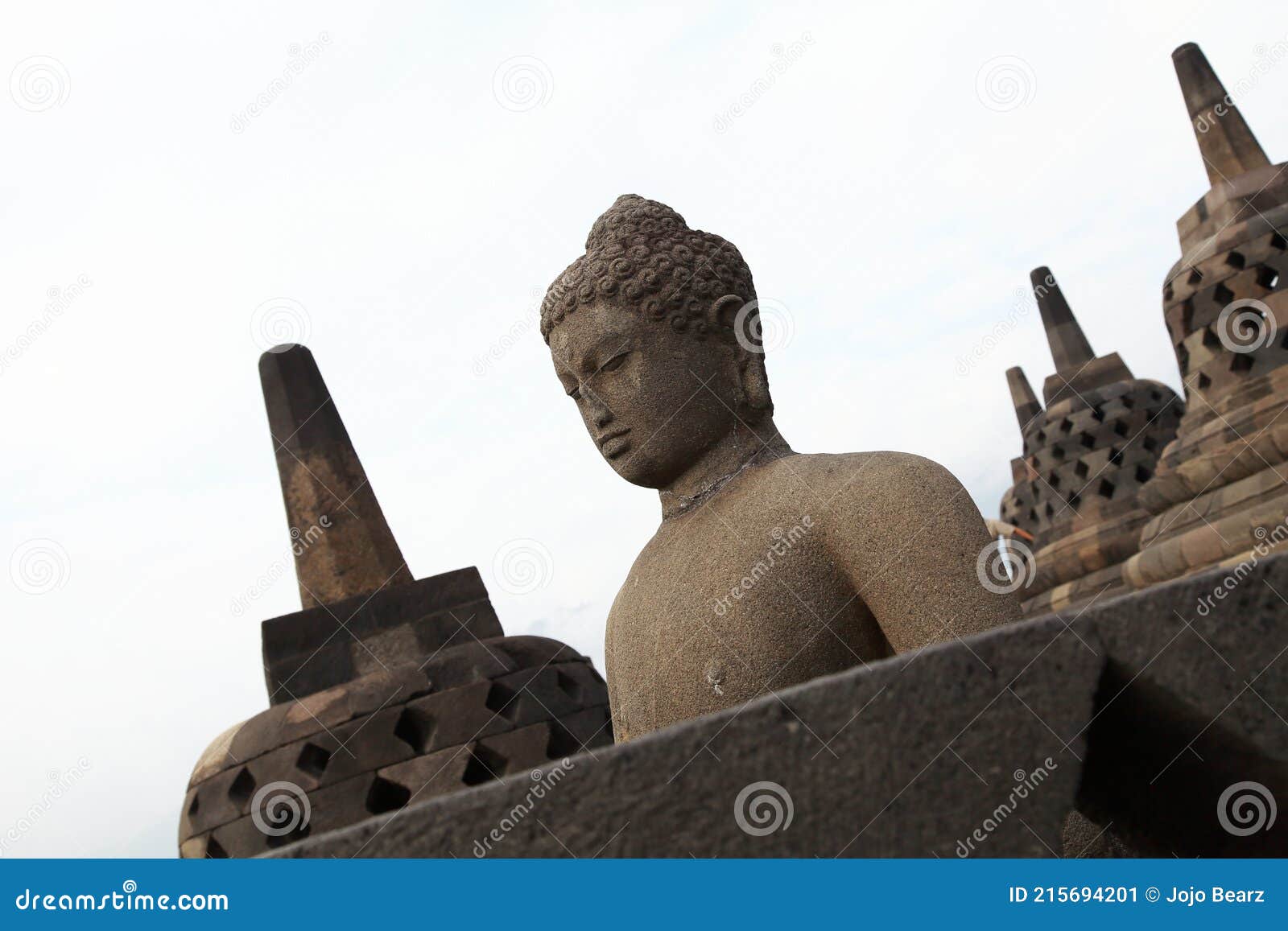 Buddha Statue and Stupas at Borobudur Temple, Central Java Indonesia ...