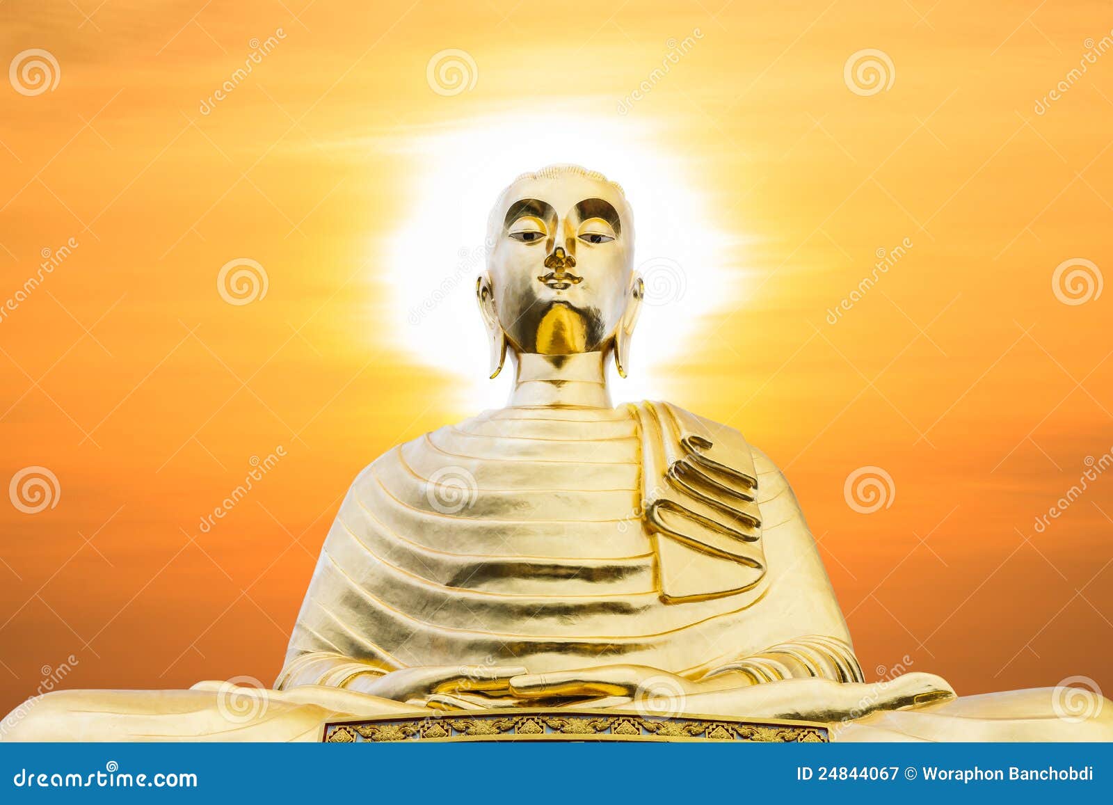 Buddha statue with sunset stock image. Image of buddhism - 24844067