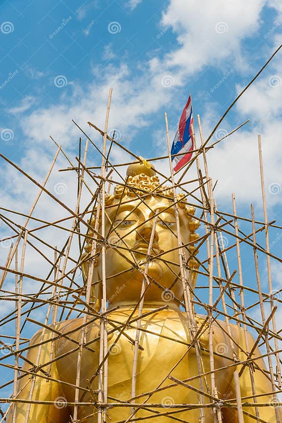 Buddha Statue Under Construction, Thailand. Stock Image - Image of ...