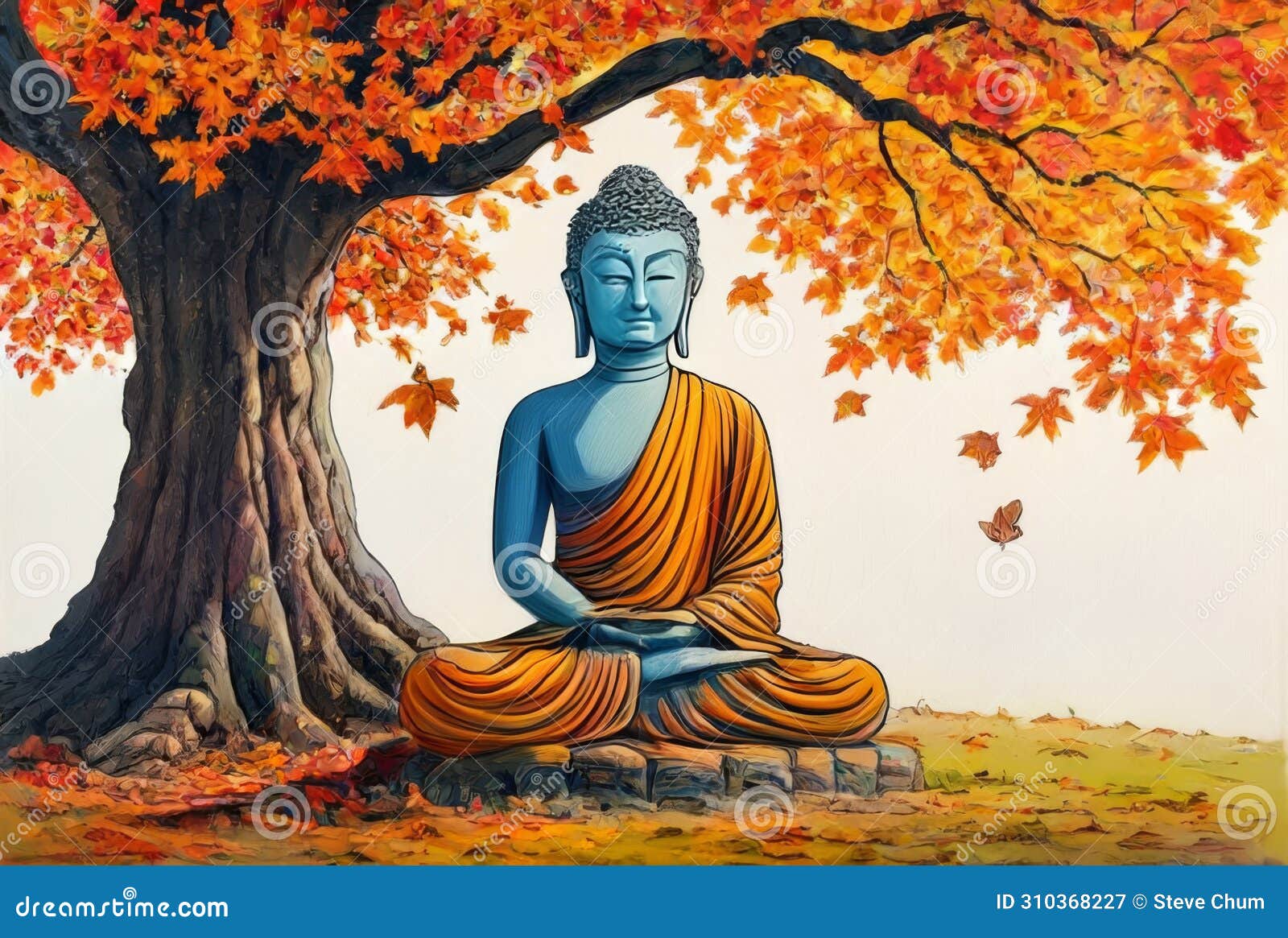 Buddha Statue Under the Tree at Wat Mahathat, Ayutthaya, Thailand Stock ...