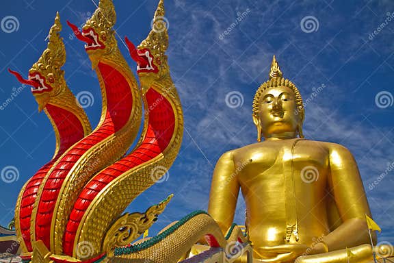 Buddha statue Wat muang stock image. Image of naga, religion - 26191053