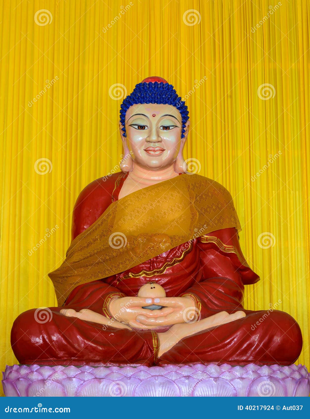 Buddha Statue Wearing a Red Robe Stock Photo - Image of landmark ...