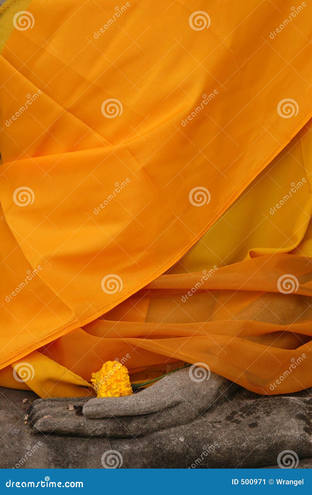 Buddha Statue Wrapped in Orange Fabric Stock Image - Image of belief ...