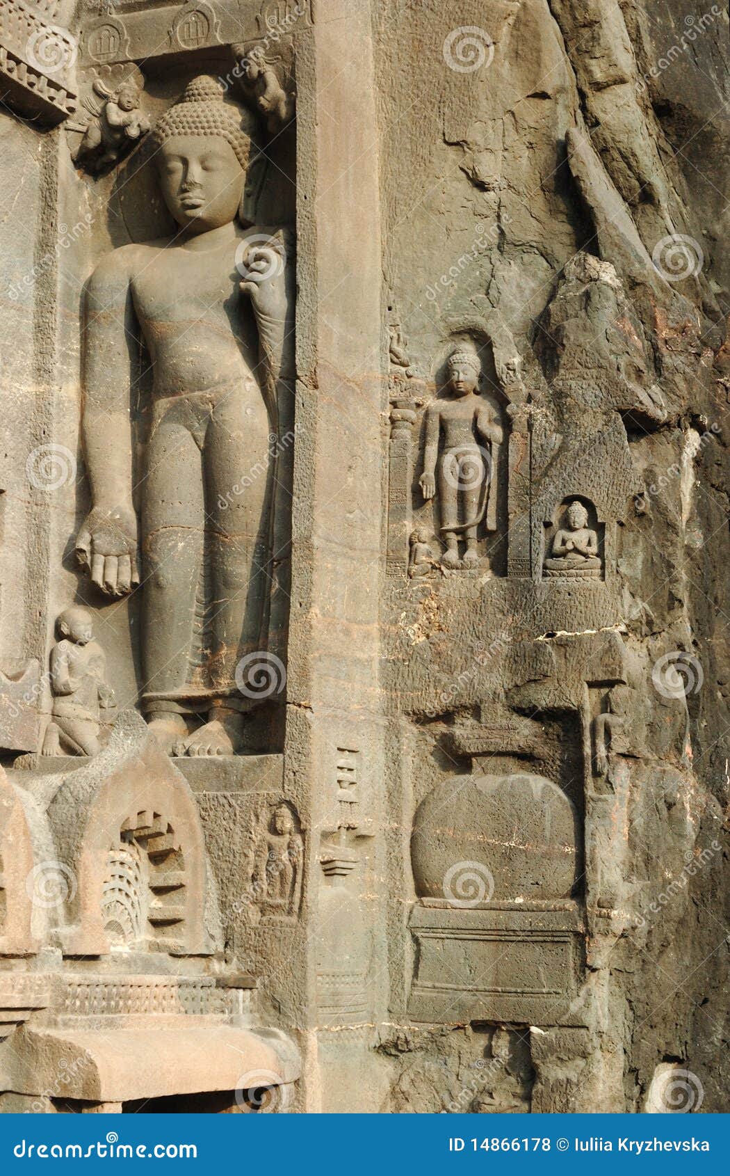 Buddha Statues at Ajanta,cave Temple Complex,India Stock Photo - Image ...