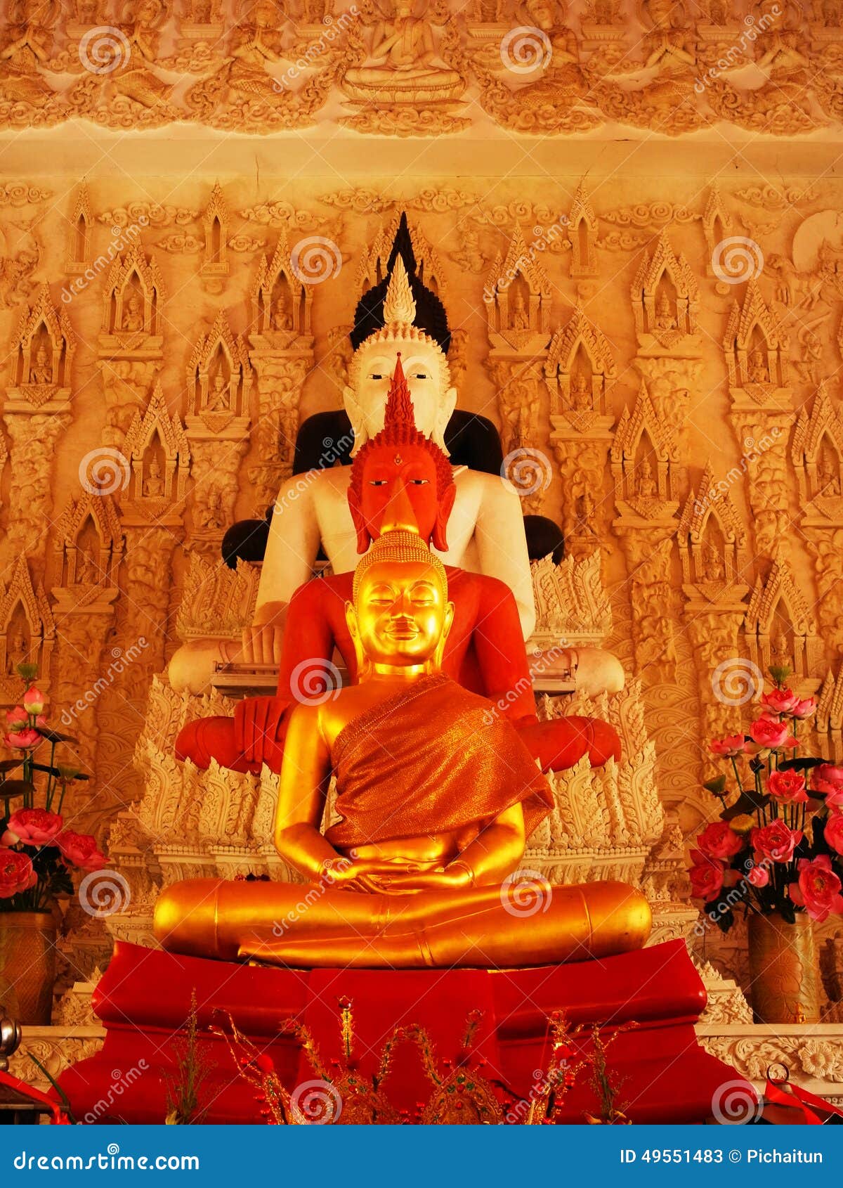 Buddha statues stock image. Image of line, posture, white - 49551483