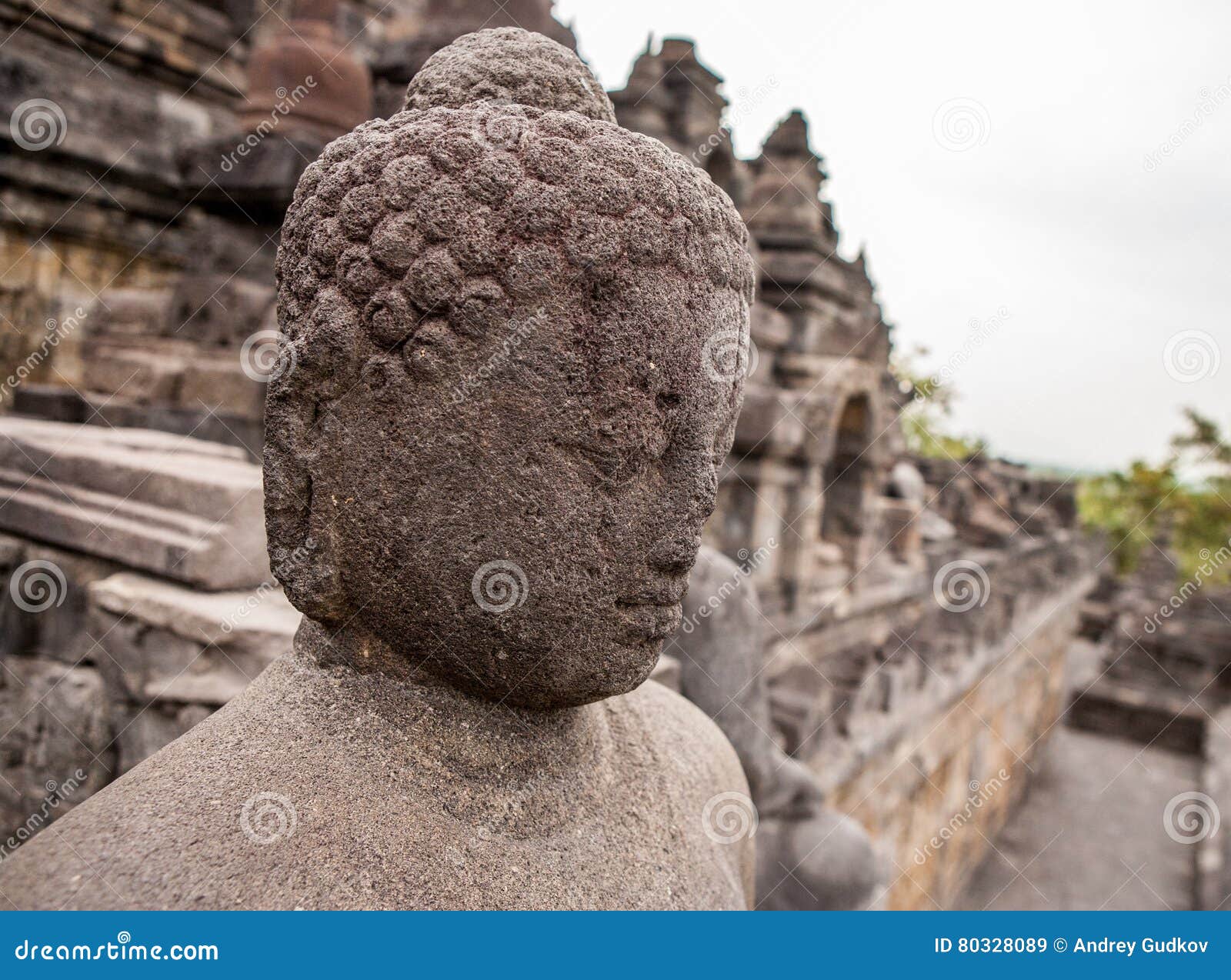 Buddha Statues at the Top of Borobudur Temple in Indonesia. the Island ...