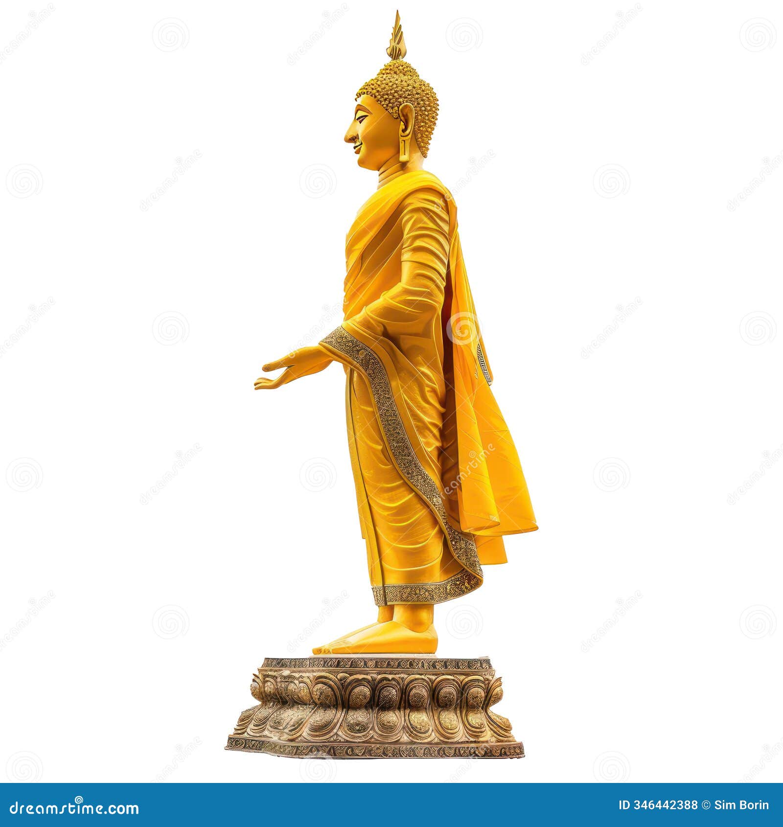 Buddha Status Side View Isolate Stock Photo - Illustration of garden ...