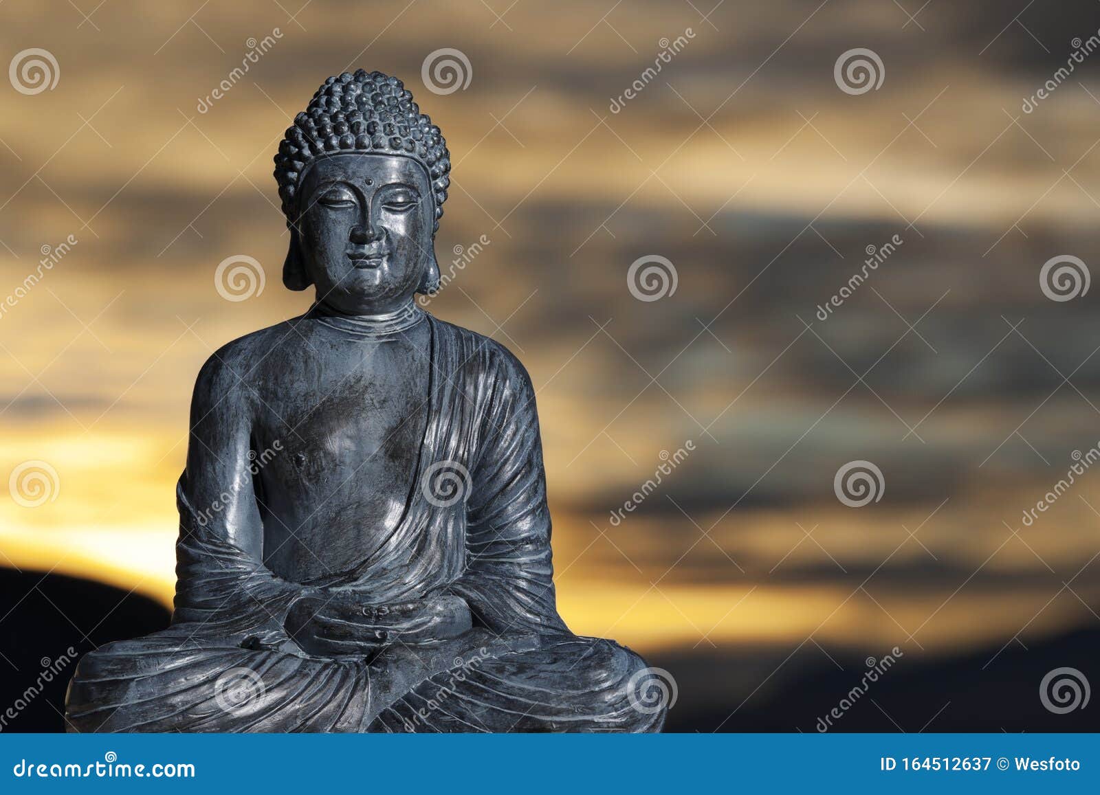 Buddha at Sunset stock image. Image of asia, statue - 164512637