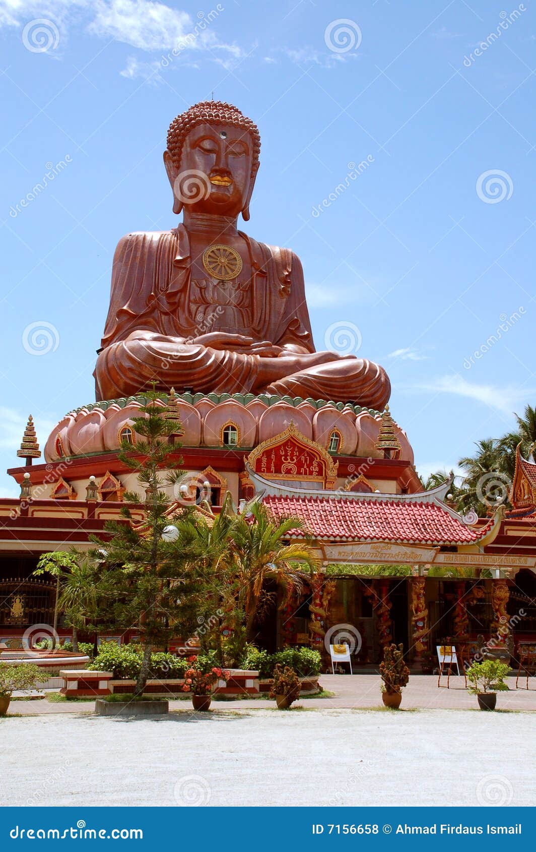 Buddha With Temple Building Background Royalty-Free Stock Photo ...