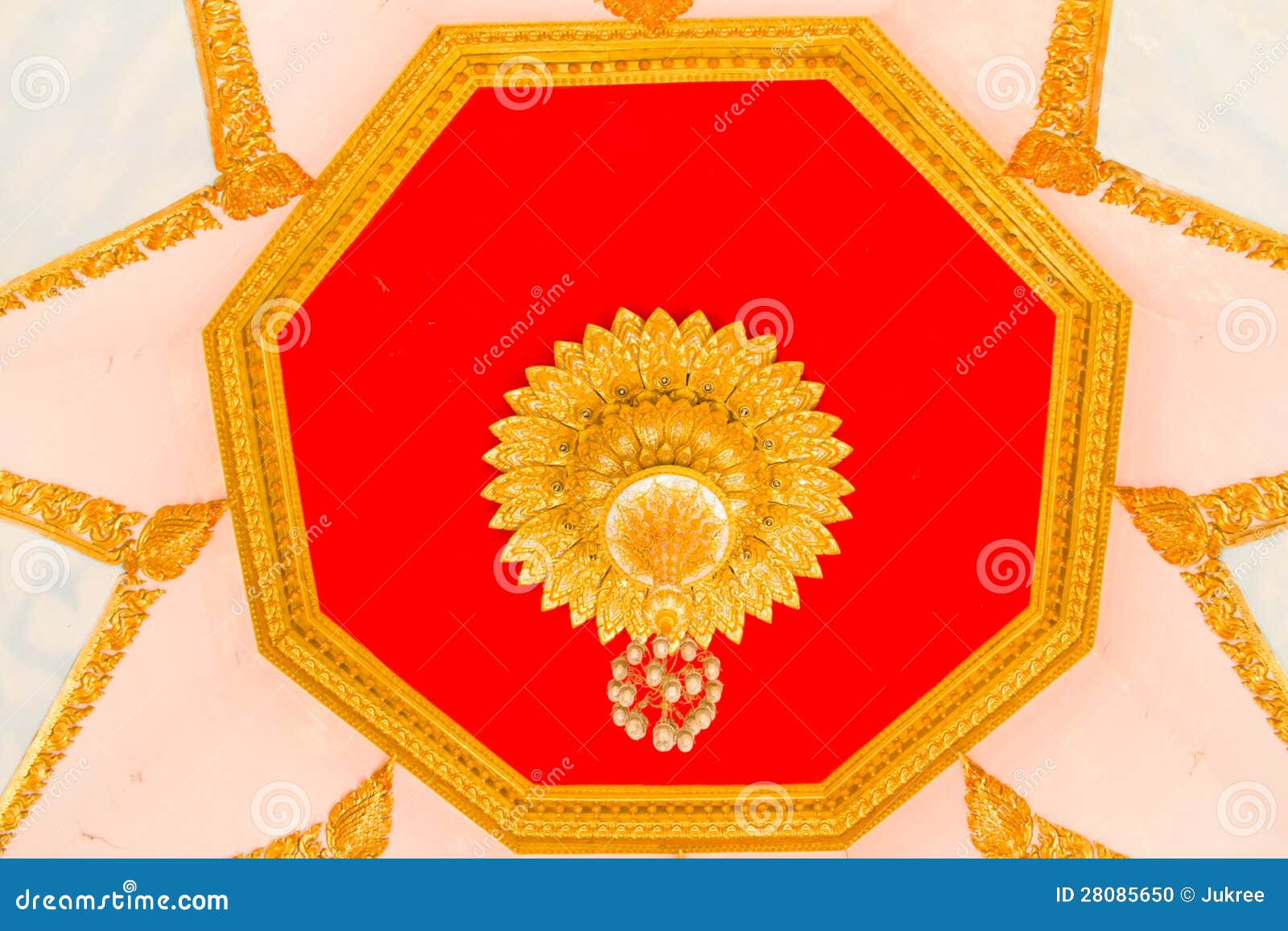 Buddha Temple Wall and Thai Style Ceiling Stock Photo - Image of ...