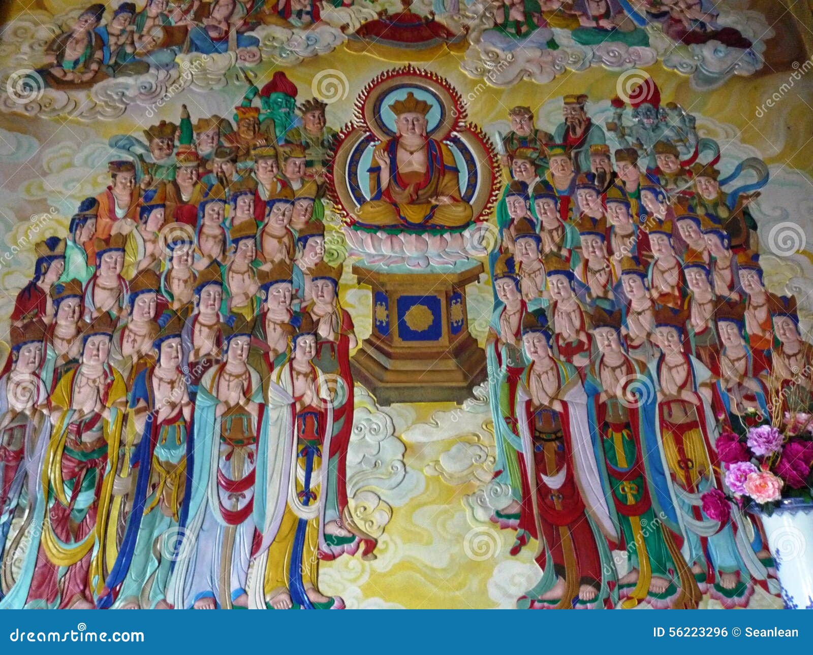 Buddha texture on wall stock photo. Image of tile, temple - 56223296