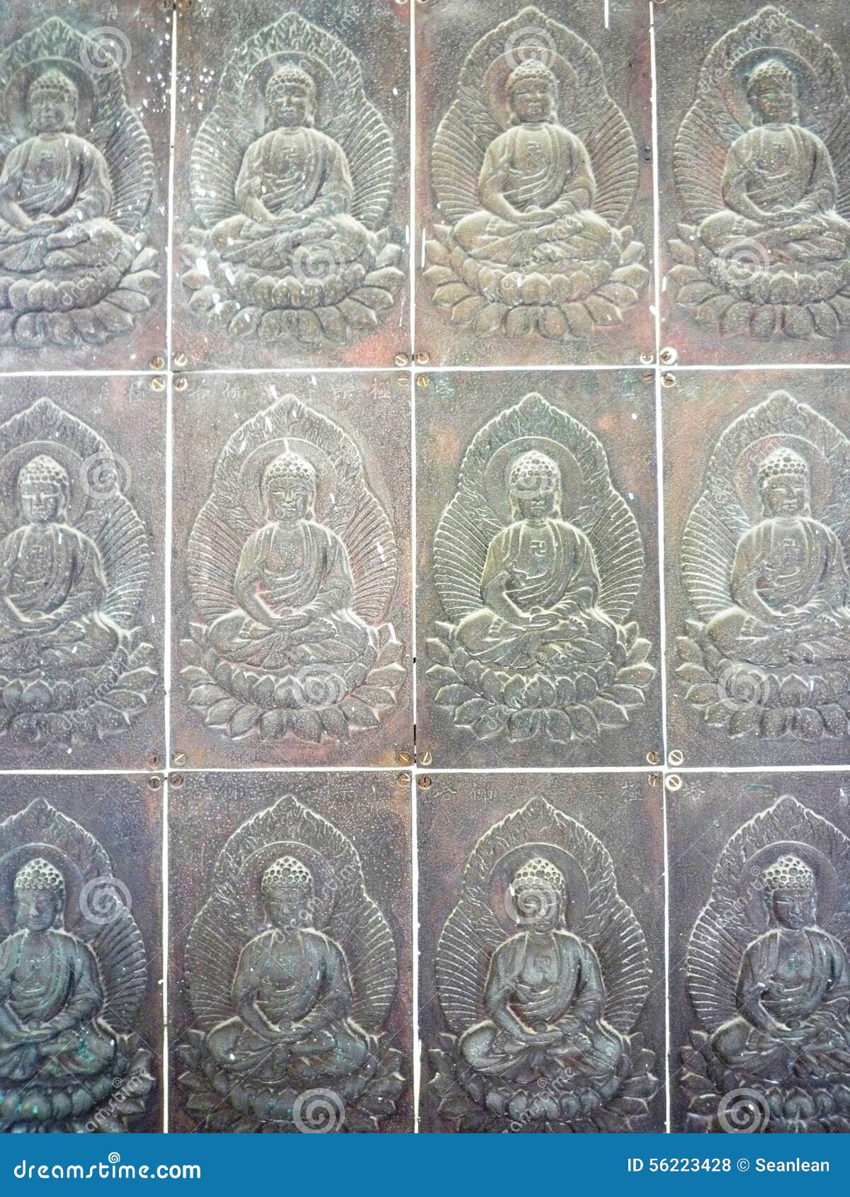 Buddha texture on wall stock photo. Image of tile, asian - 56223428