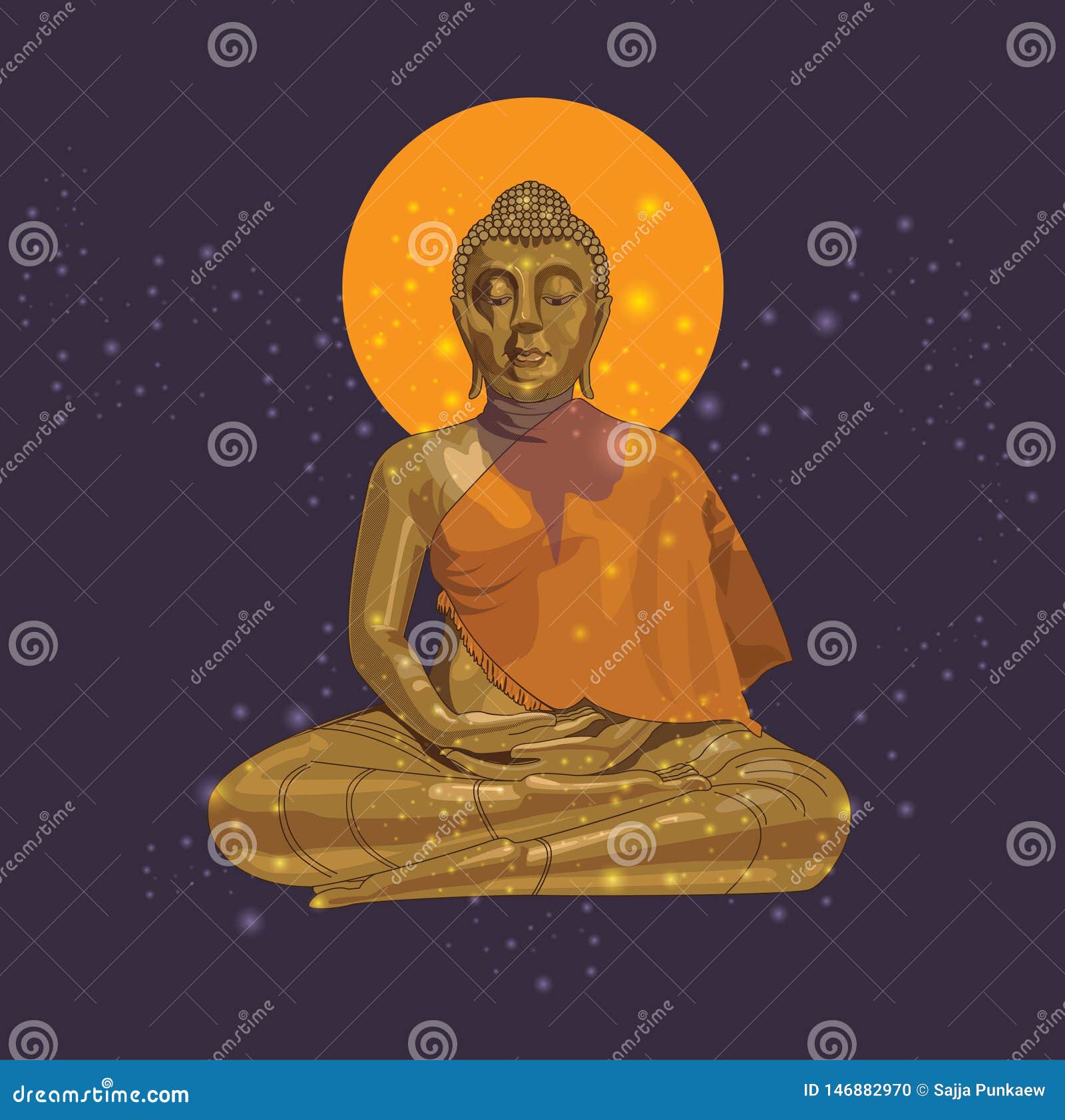 Buddha of Thailand Eps 10 Format Stock Vector - Illustration of people ...