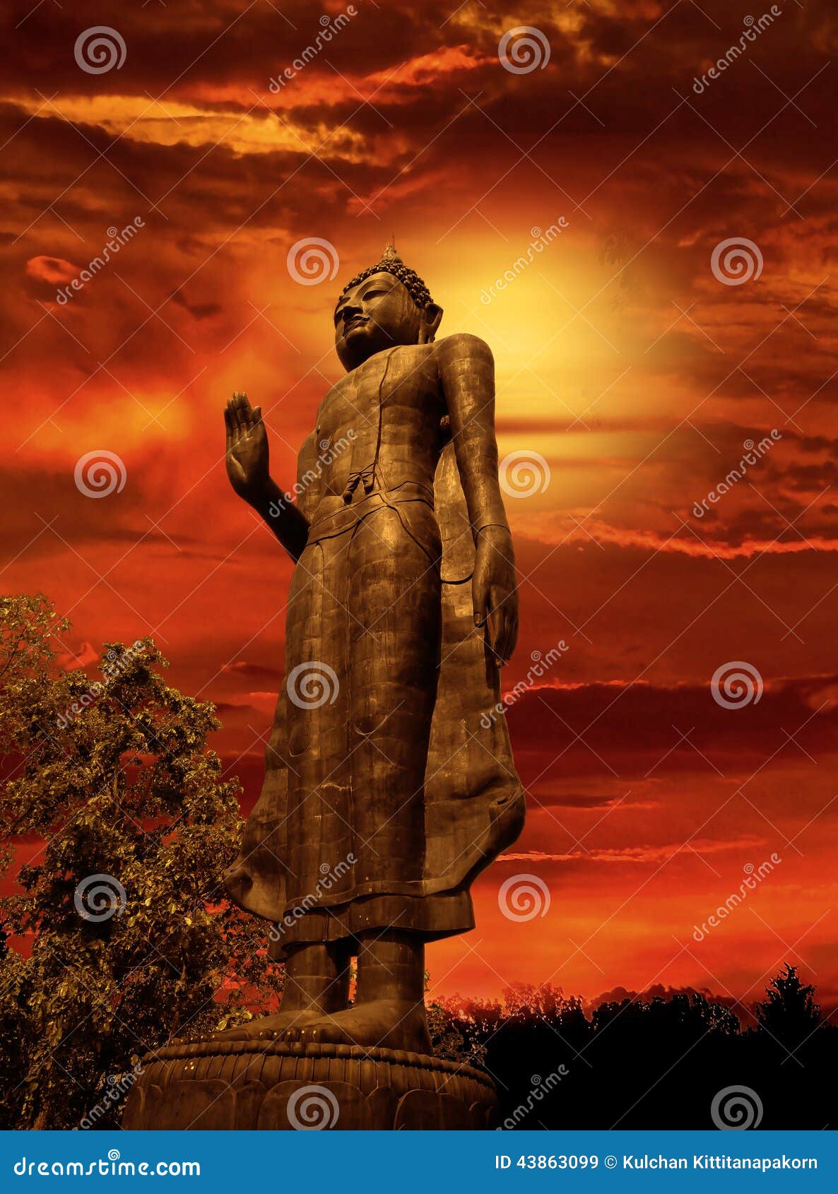 Buddha of twilight sunset stock image. Image of culture - 43863099