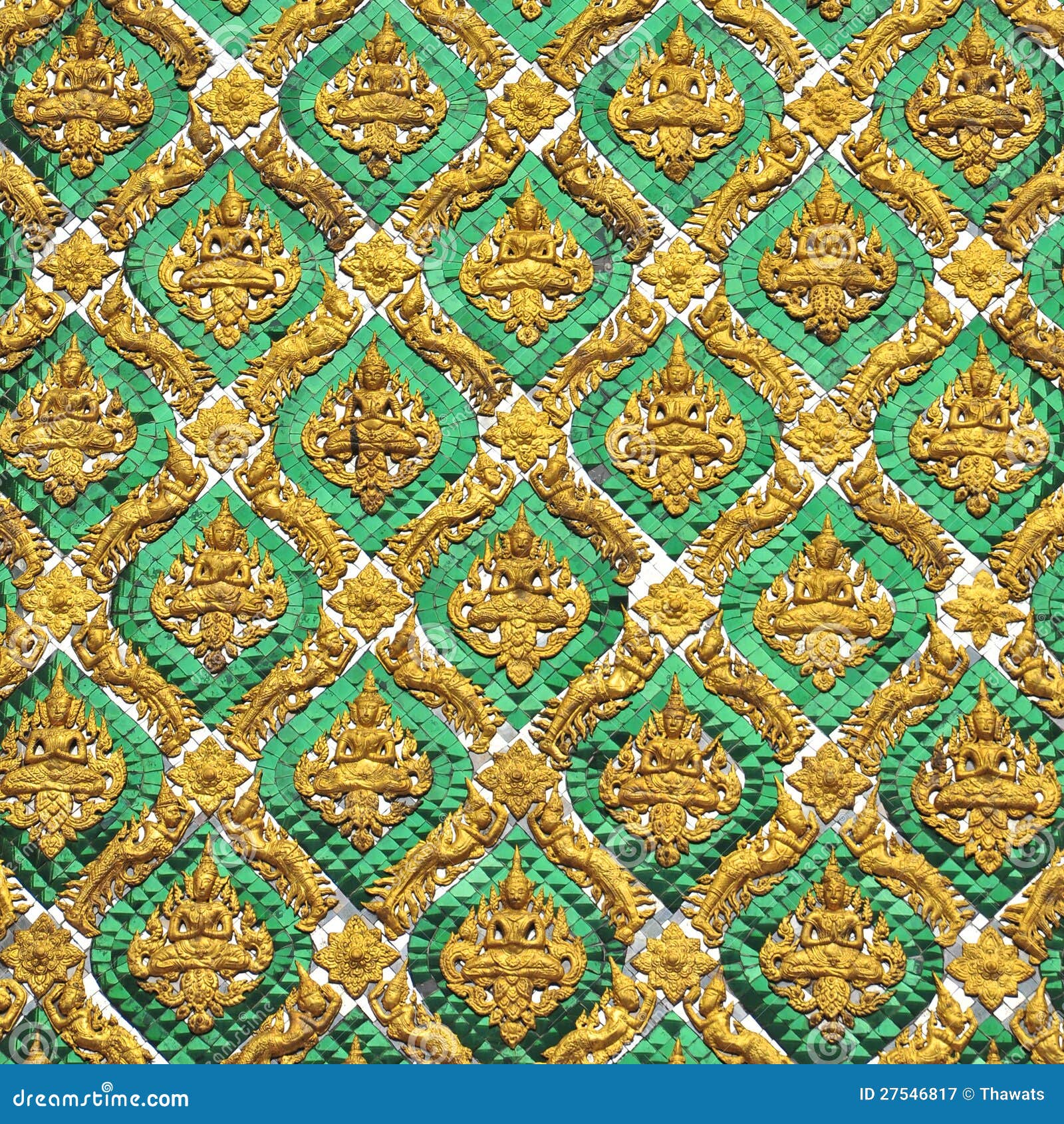 Buddha Wall Of Thai Style Pattern Stock Image | CartoonDealer.com #24264361