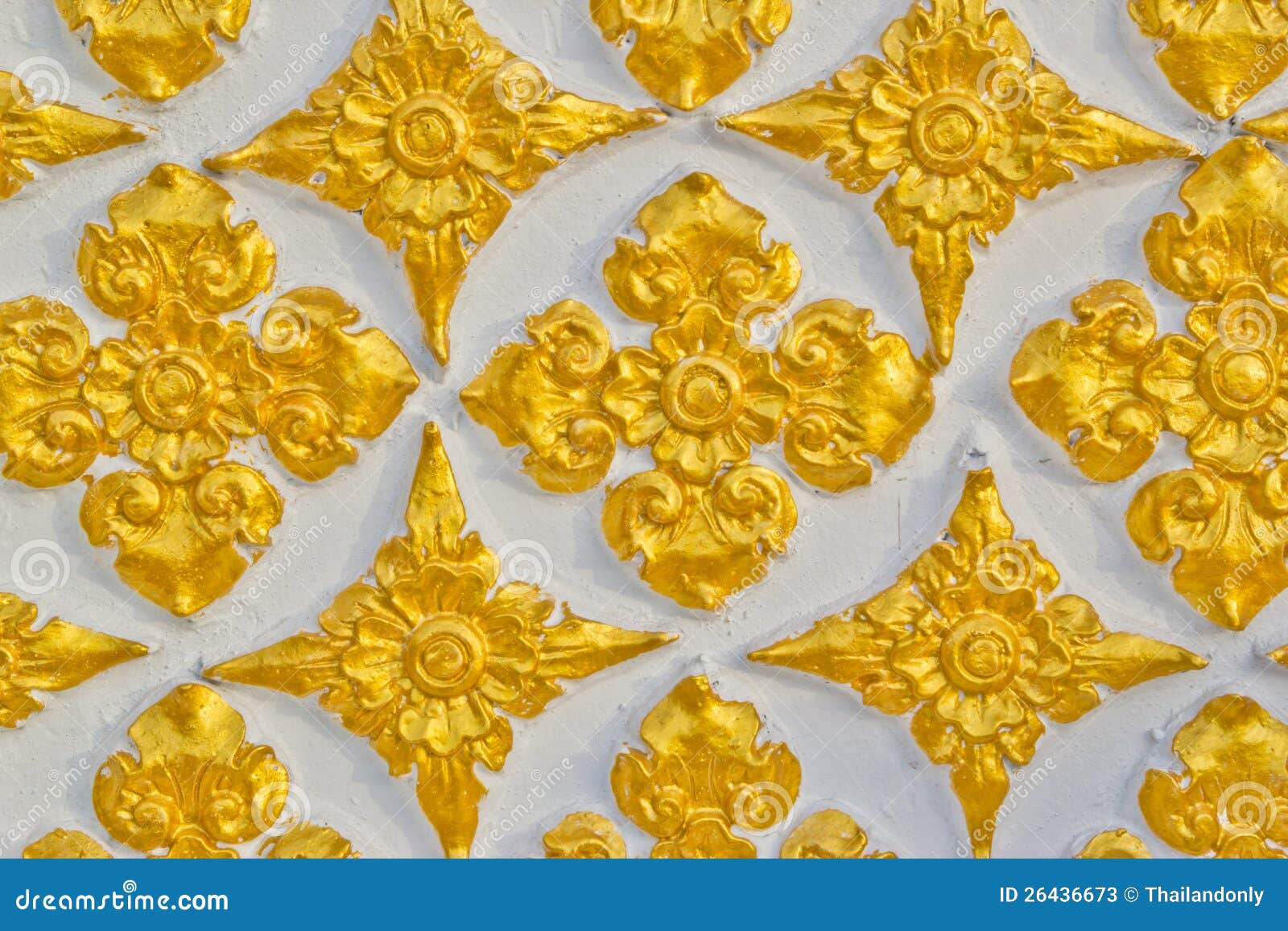 Buddha Wall Of Thai Style Pattern Stock Image | CartoonDealer.com #24264361