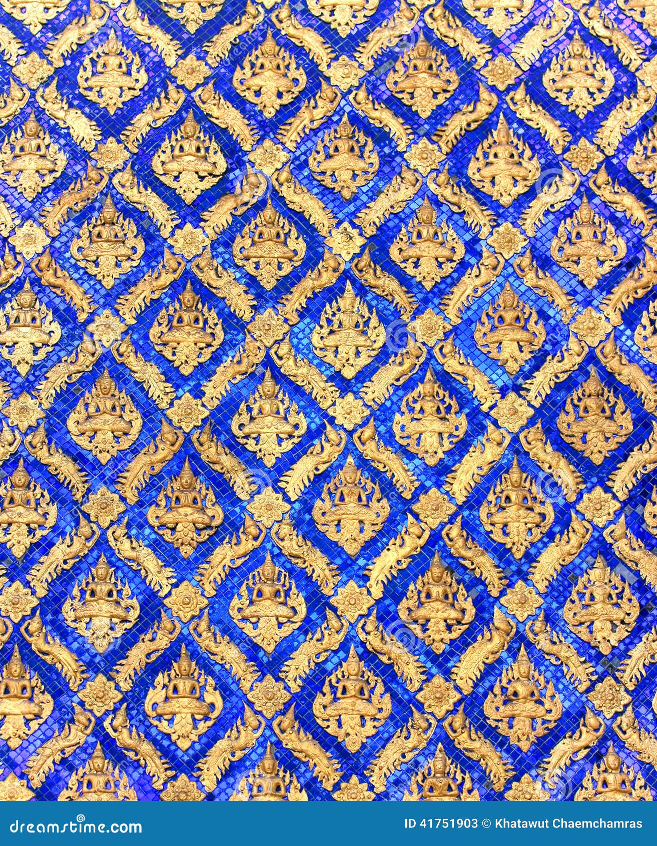 Buddha Wall Of Thai Style Pattern Stock Image | CartoonDealer.com #24264361