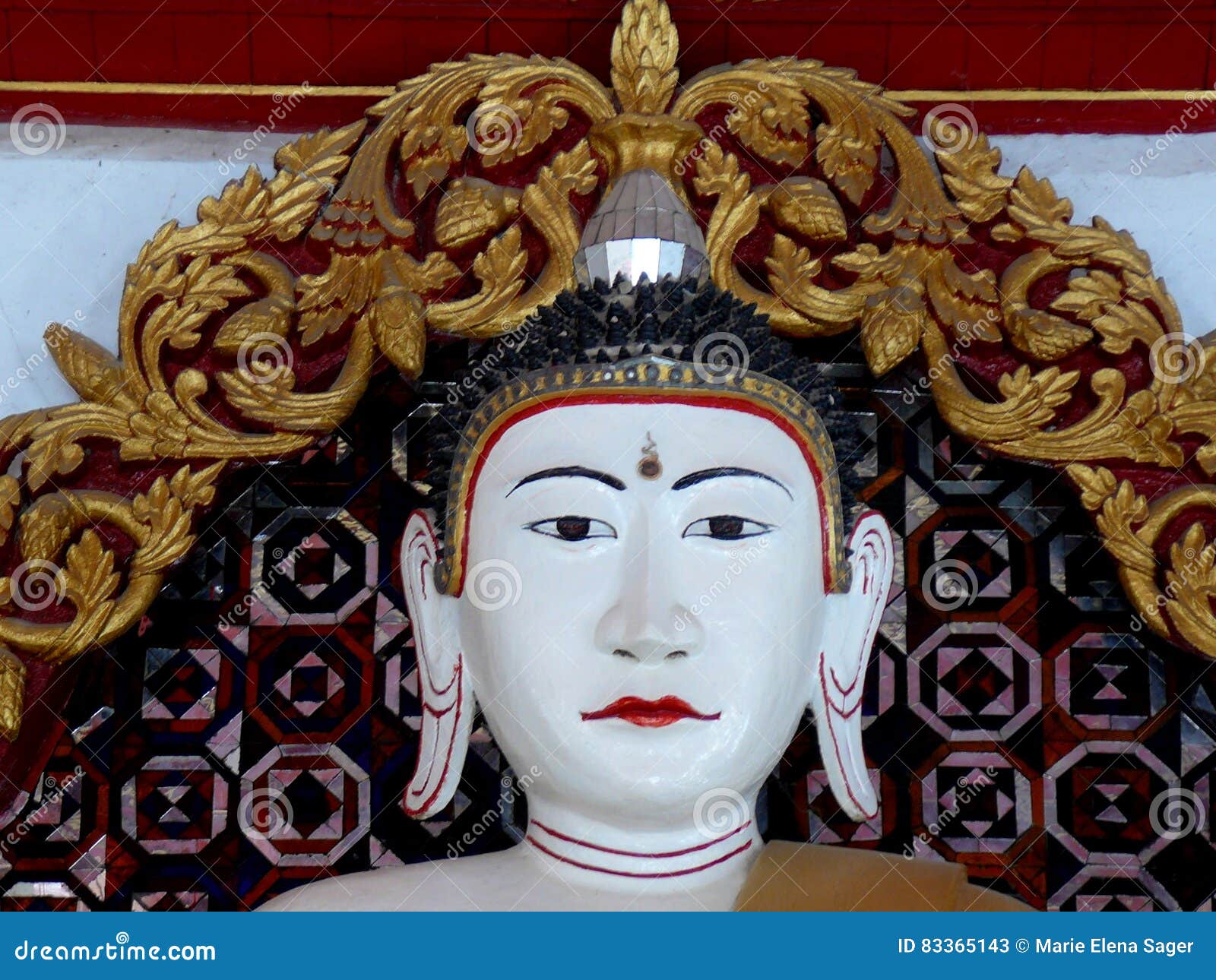 Buddha White and Red Lips editorial stock photo. Image of thailand ...