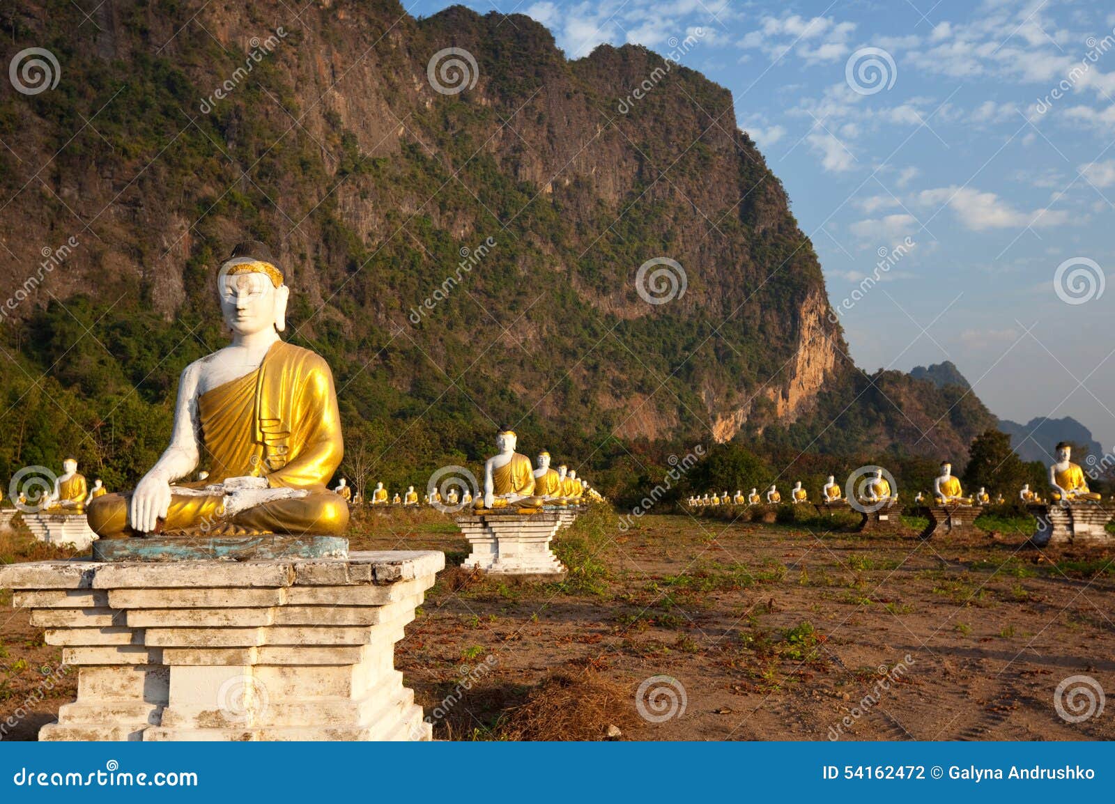Buddhas garden stock photo. Image of golden, buddha, praying - 54162472
