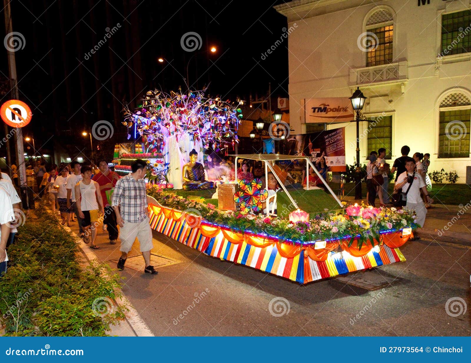 Buddhish Devotees and Floats at Wesak Procession Editorial Stock Image ...