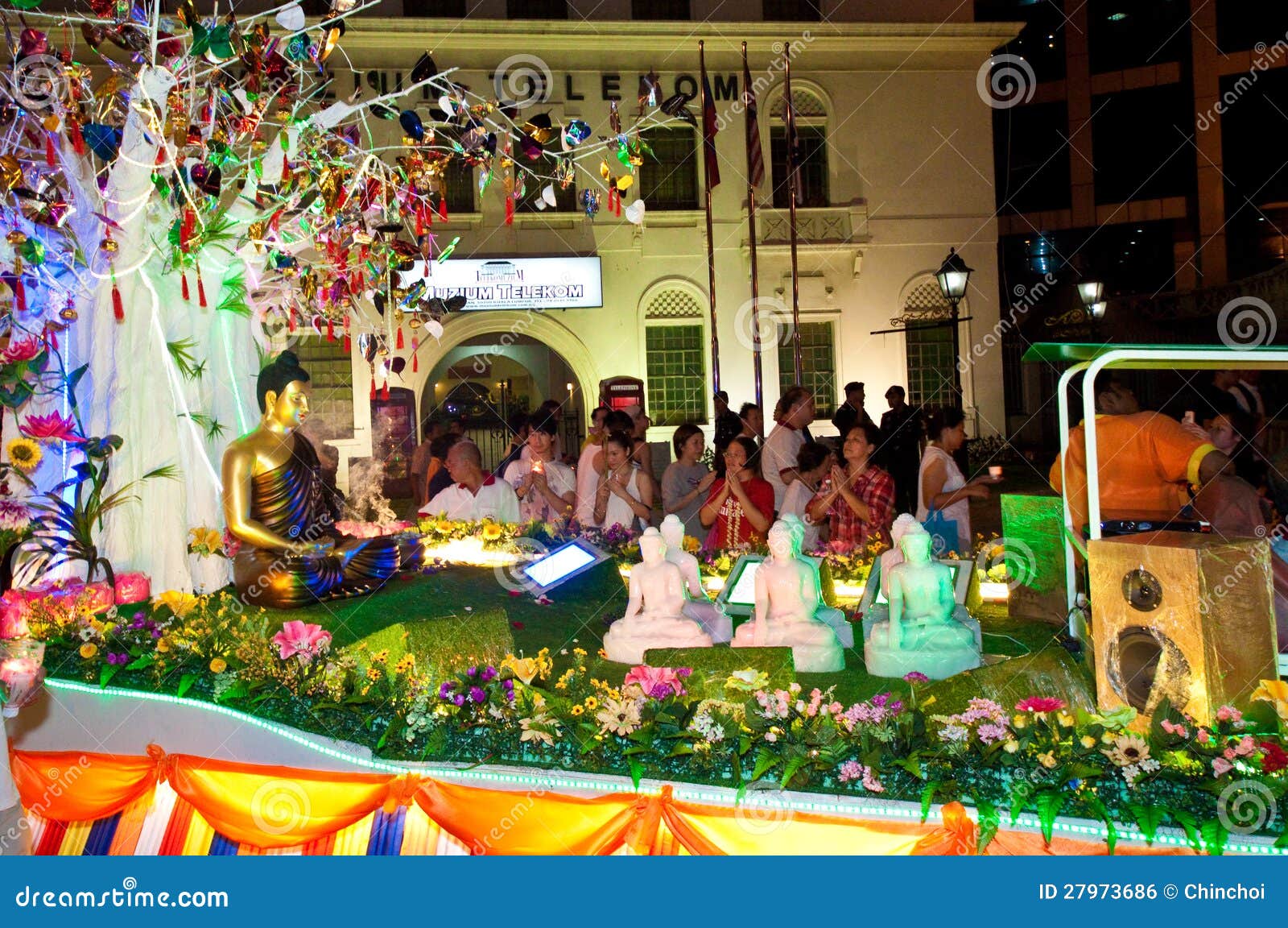 Buddhish Devotees and Floats at Wesak Procession Editorial Photo ...