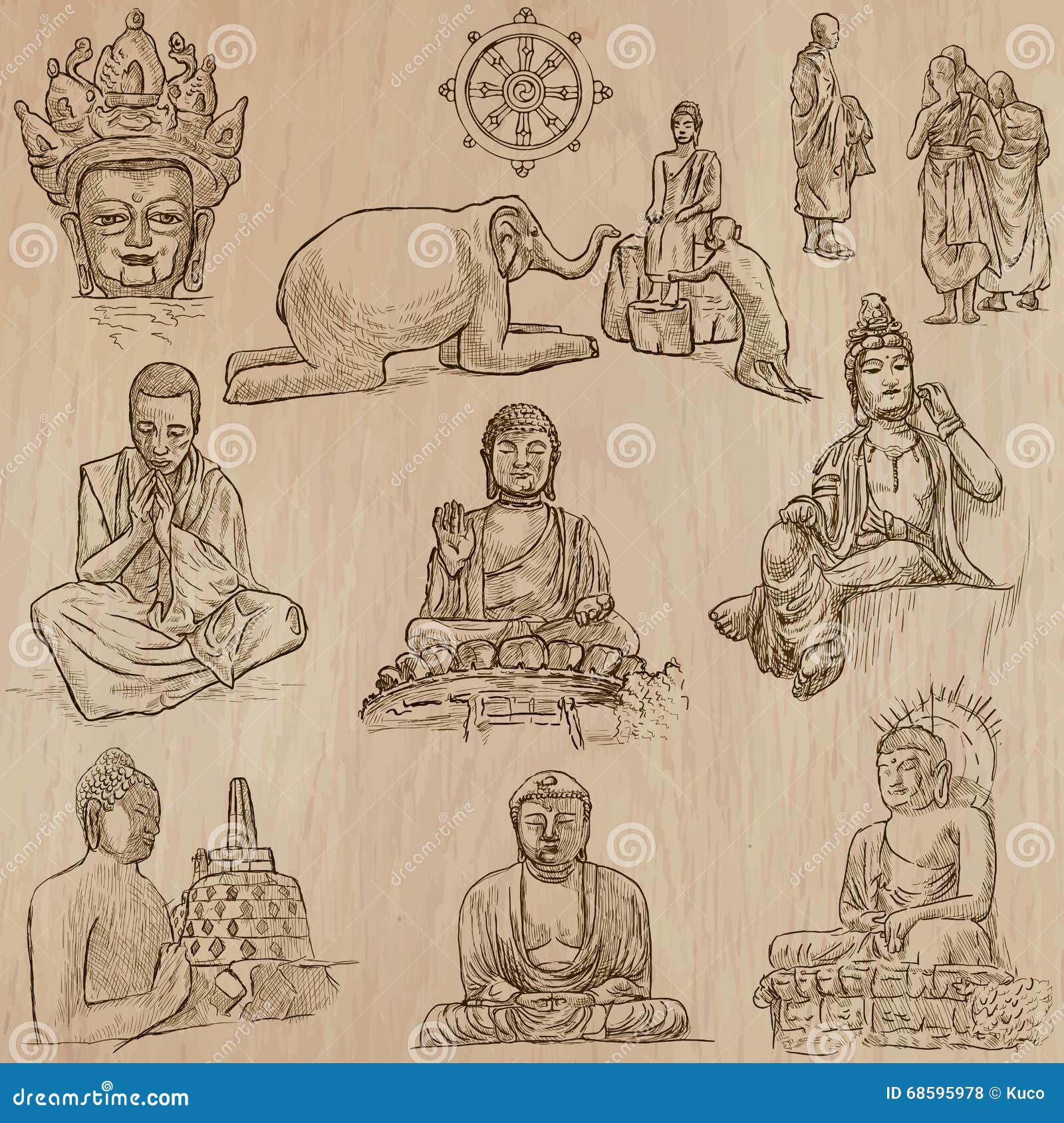 Buddhism - Freehand Sketching Stock Illustration | CartoonDealer.com ...