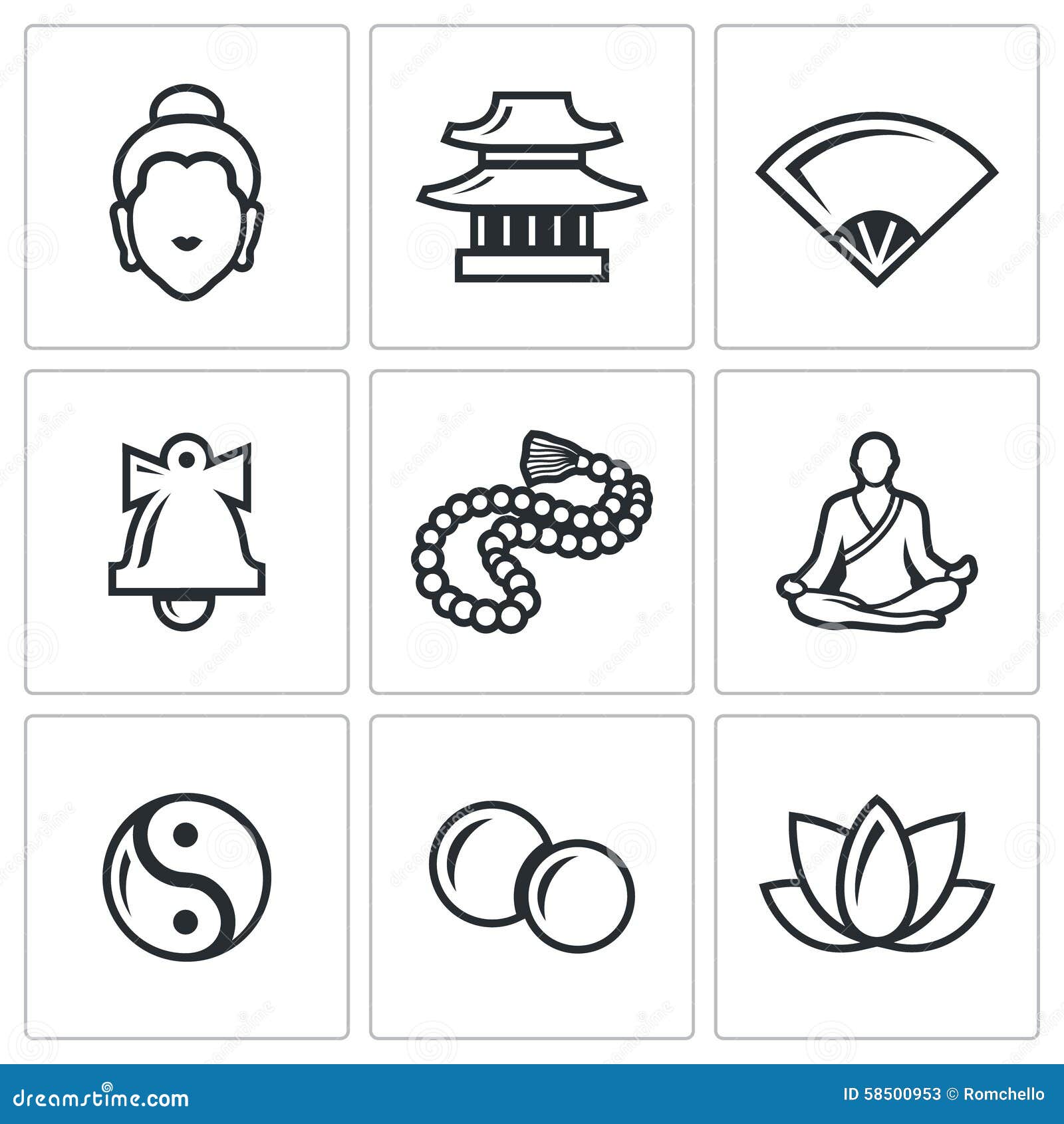 Buddhism Icons Set. Vector Illustration. Stock Photography | CartoonDealer.com #58501790