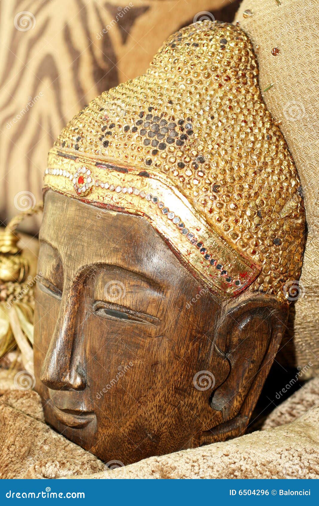 Buddhism mask stock photo. Image of face, gold, wood, asian - 6504296