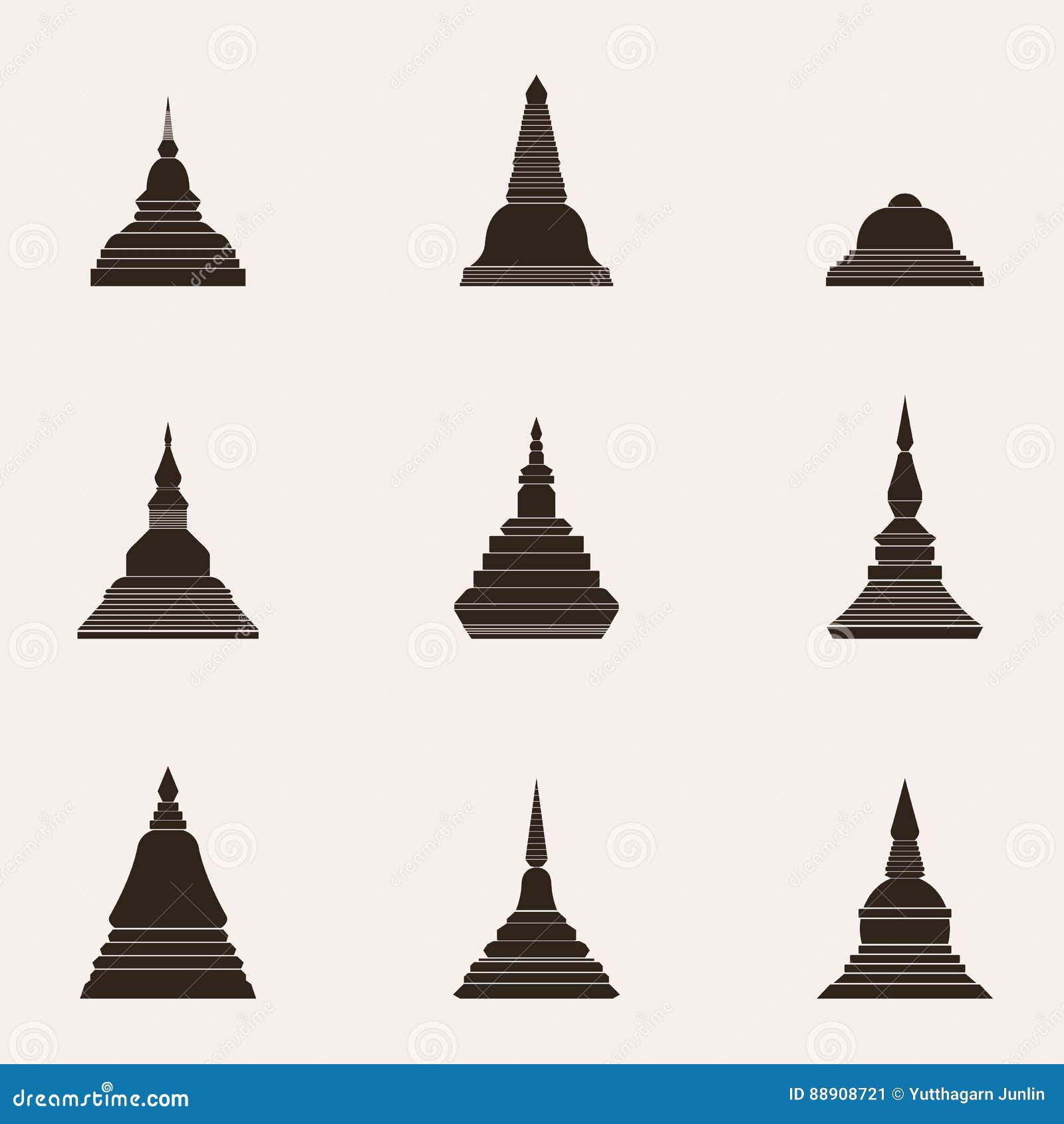 Buddhism Stupa Thai Style - Vector Stock Vector - Illustration of ...