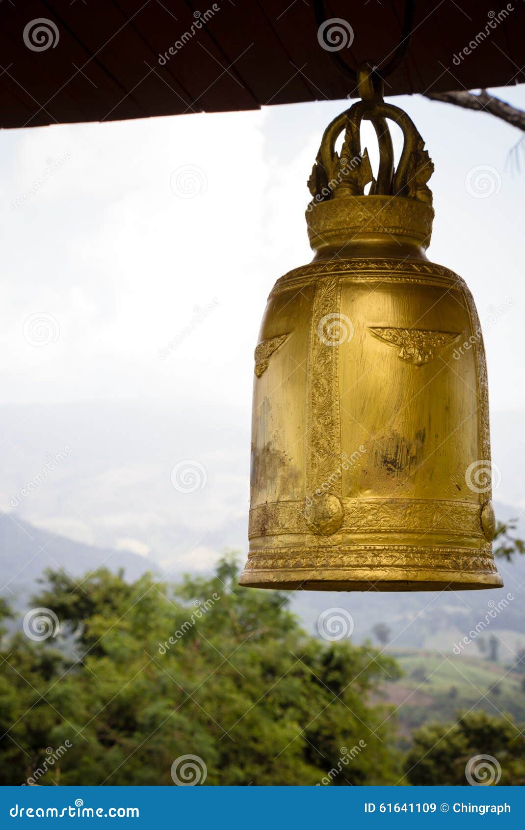 Buddhism temple bell stock image. Image of bronze, thai - 61641109