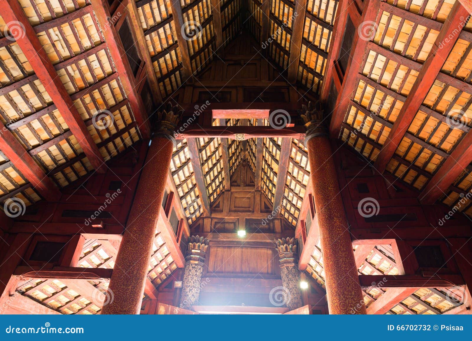 Buddhism temple ceiling stock photo. Image of design - 66702732
